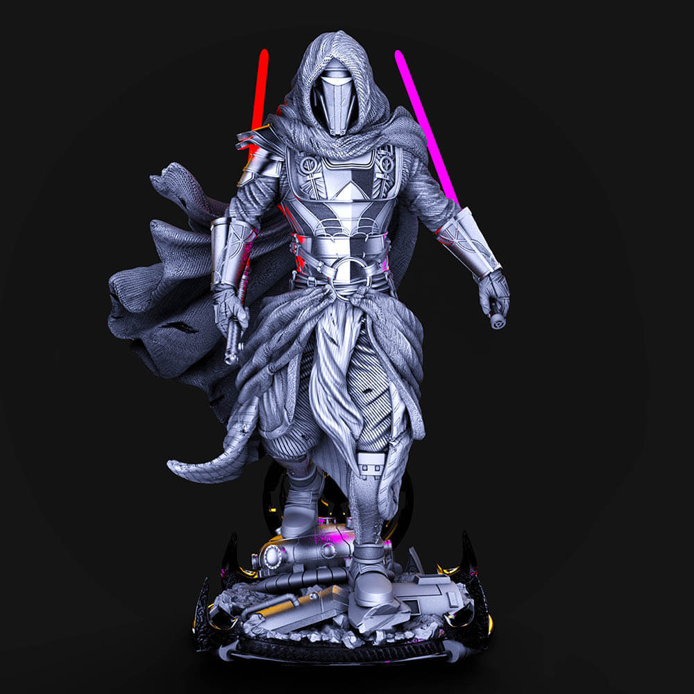 Darth Revan Sculpture - 3D Model by annwilde88