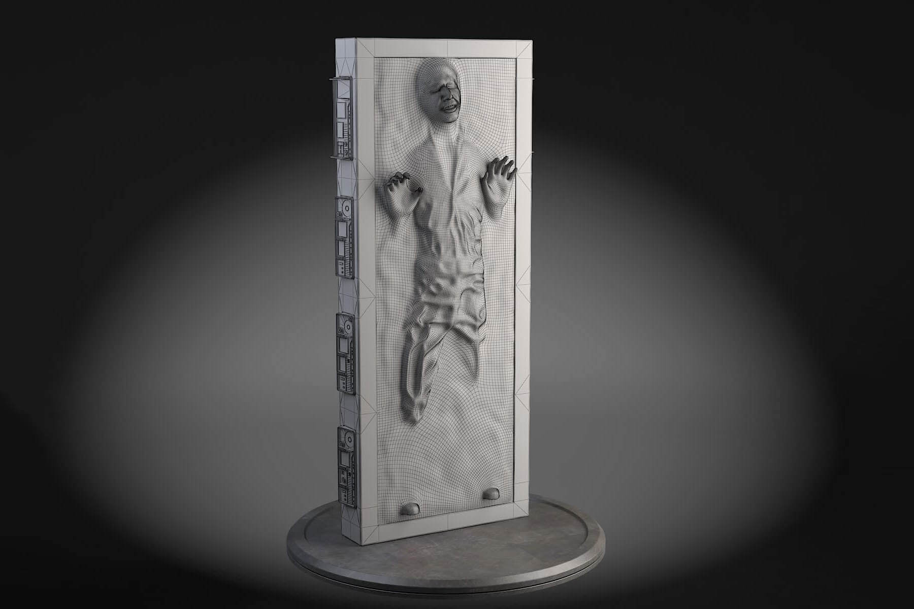 Han Solo in Carbonite - 3D Model by annwilde88