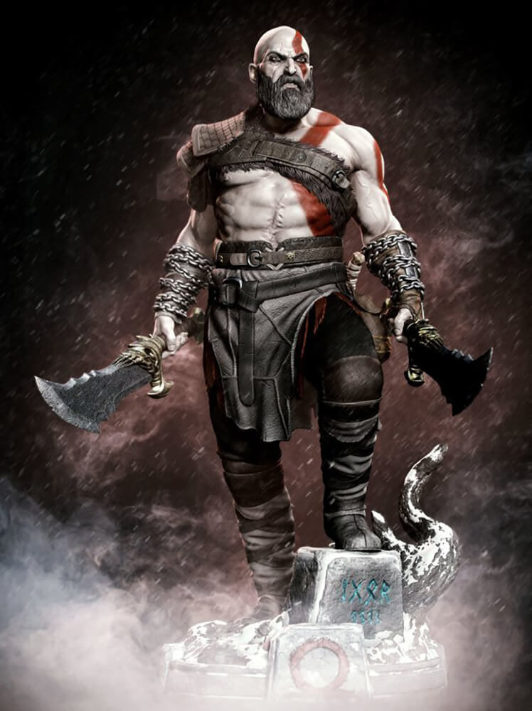 Kratos, God of War - 3D Model by annwilde88