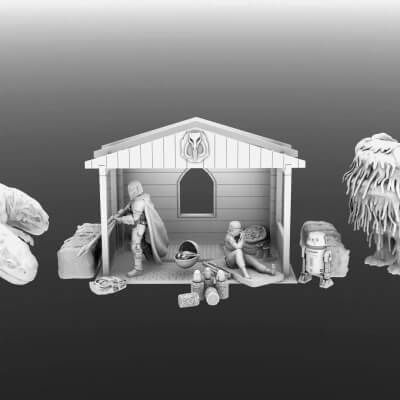 Mandalorian (Baby Yoda) Christmas Manger Scene - 3D Model by annwilde88