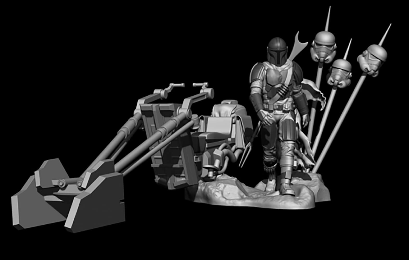 Mando Diorama - 3D Model by annwilde88