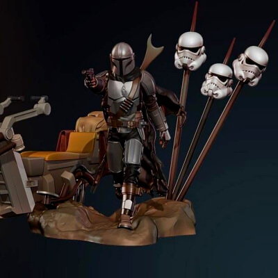 Mando Diorama - 3D Model by annwilde88