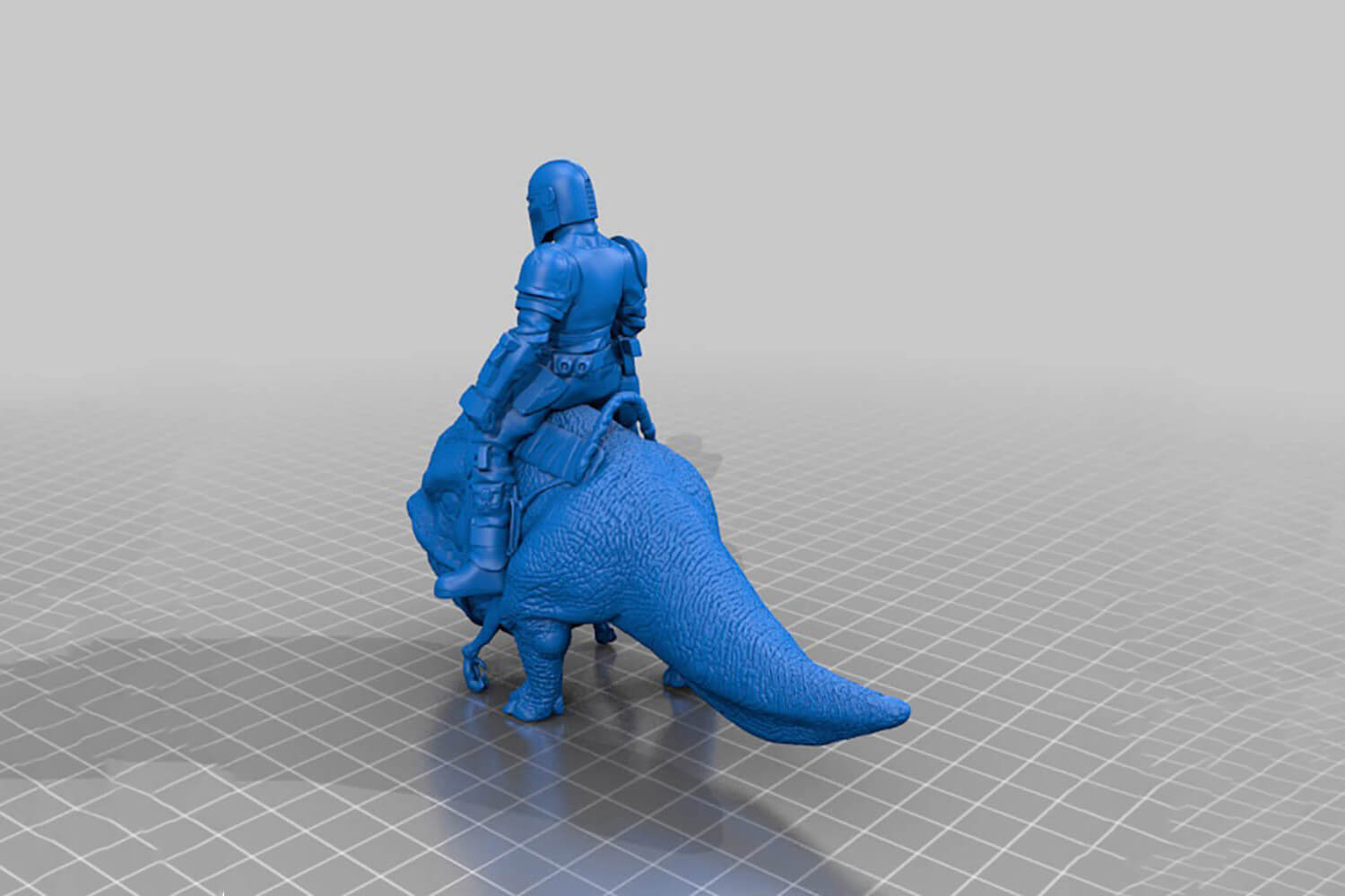 Mando Riding a Blurrg - 3D Model by annwilde88
