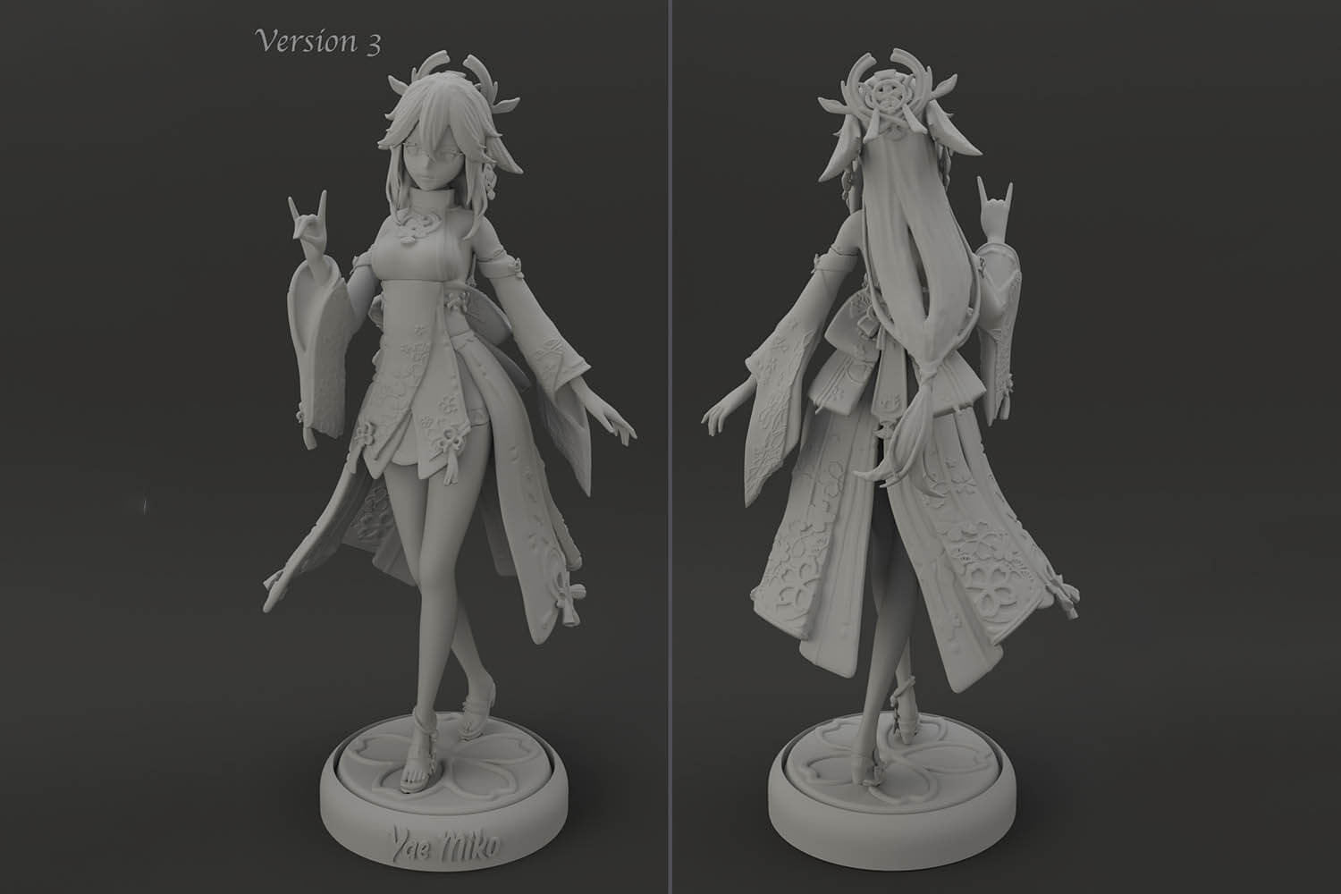 Yae Miko Genshin Impact - 3D Model by annwilde88