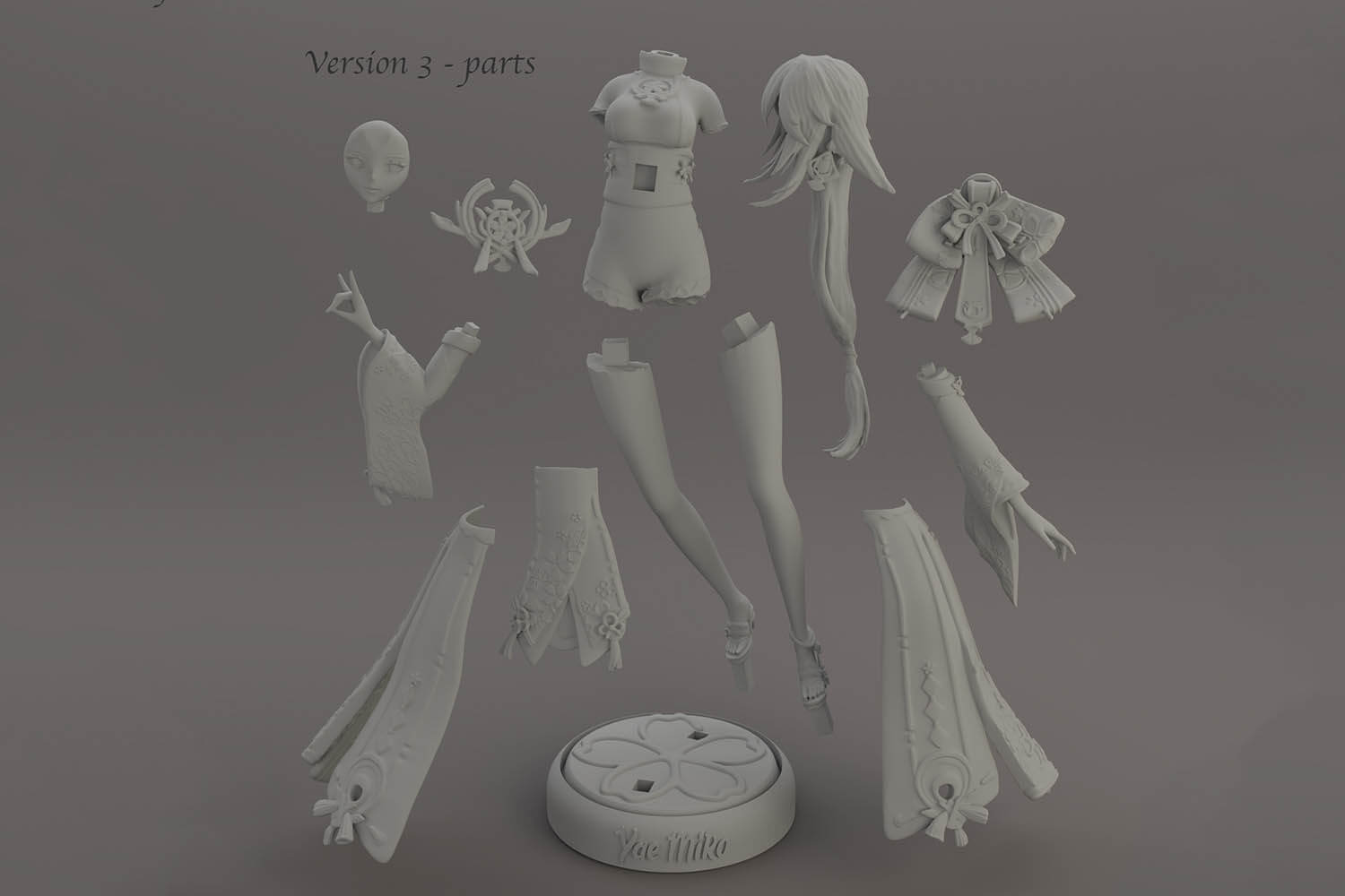 Yae Miko Genshin Impact - 3D Model by annwilde88