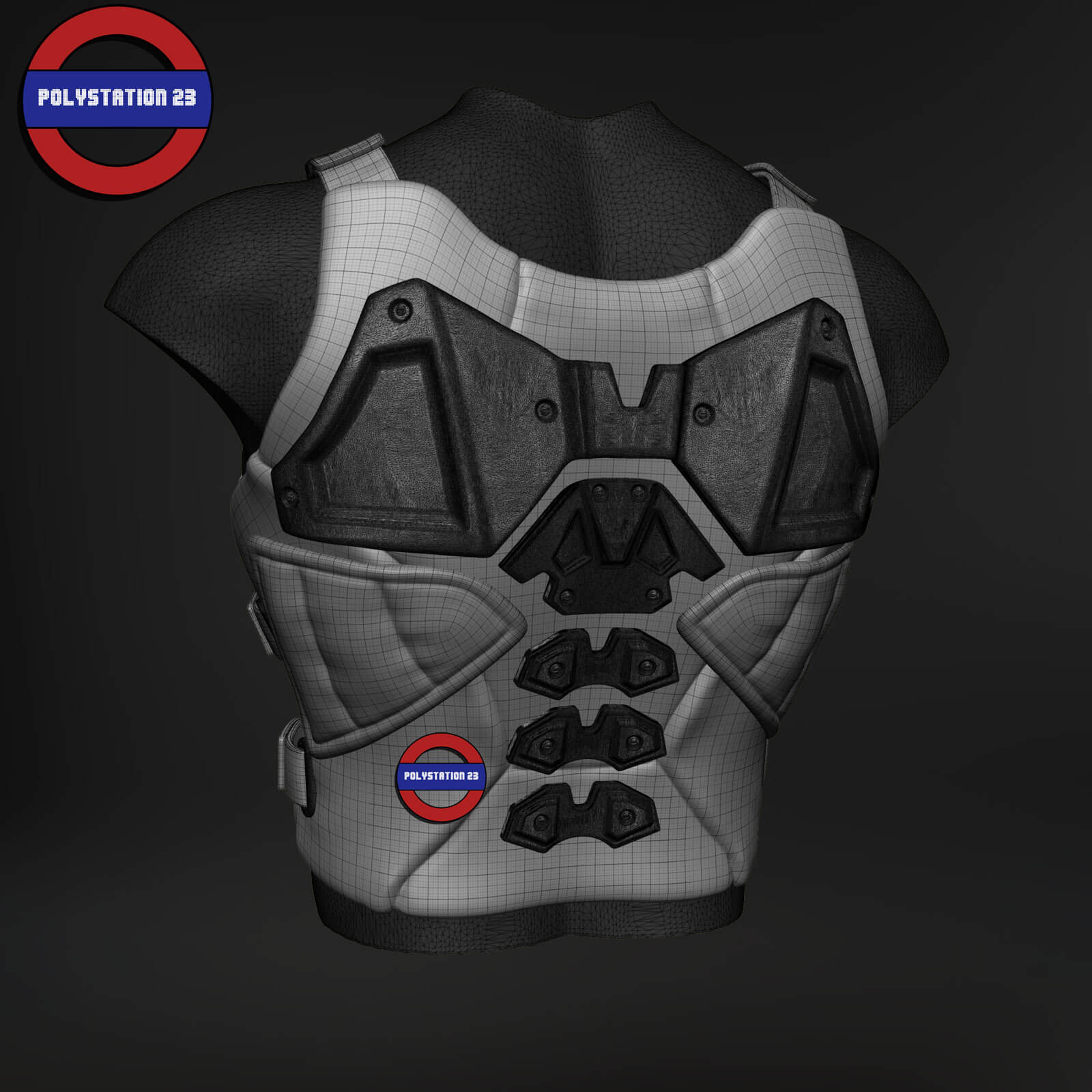 Sci-Fi Character Torso Armor 7 Highpoly Zbrush 3D Model by anshu3dartist
