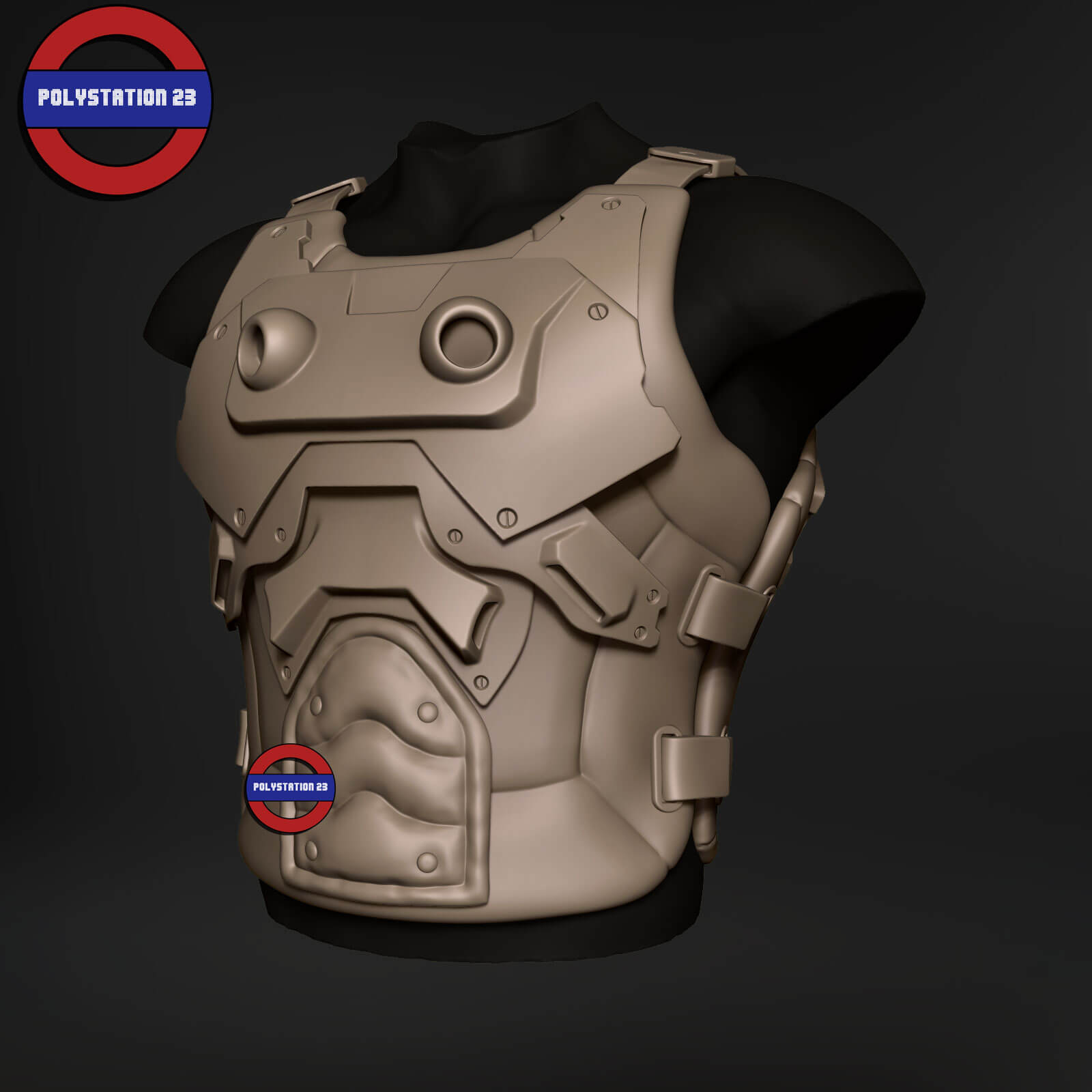 Sci-Fi Character Torso Armor V10 Highpoly Zbrush 3D Model by anshu3dartist