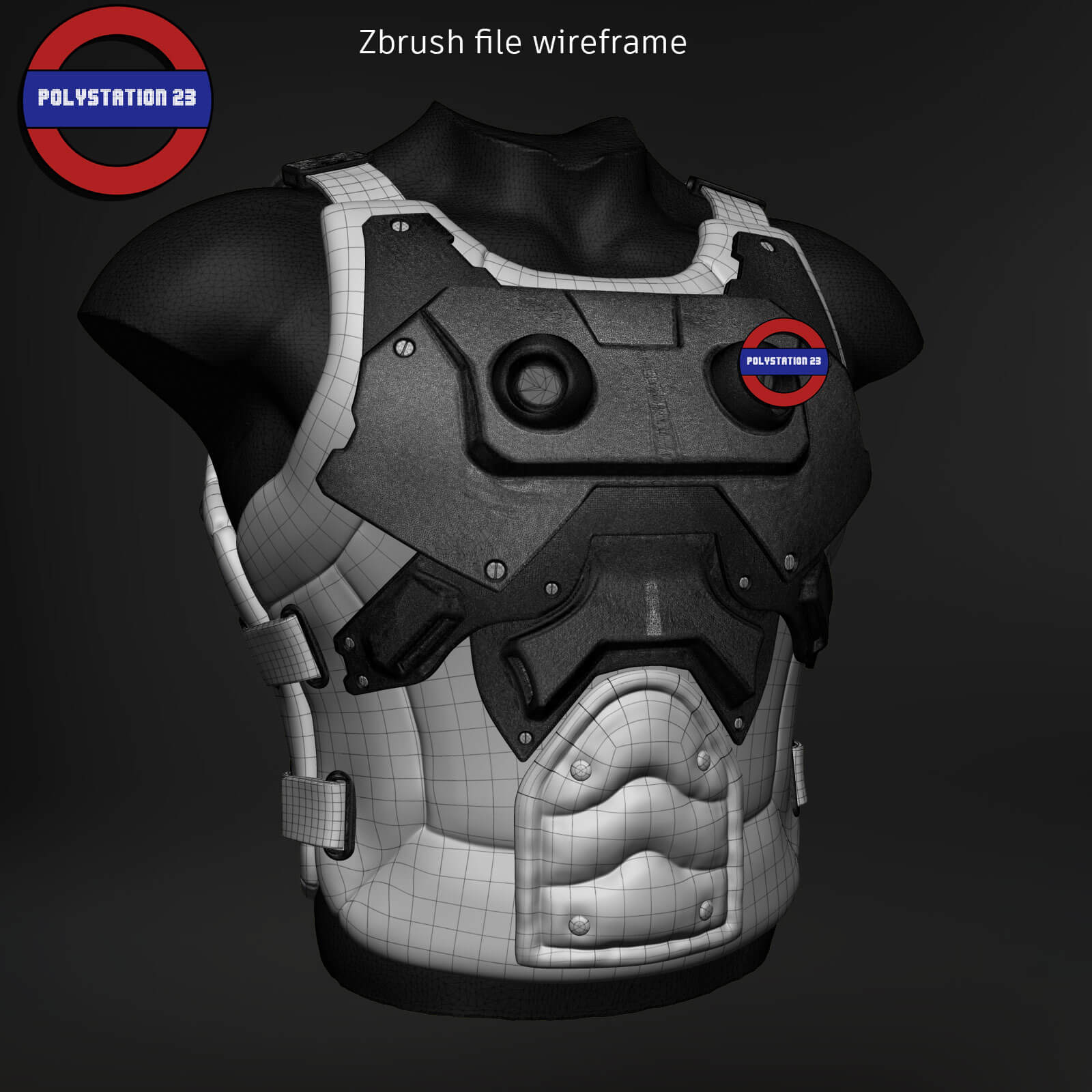 Sci-Fi Character Torso Armor V10 Highpoly Zbrush 3D Model by anshu3dartist