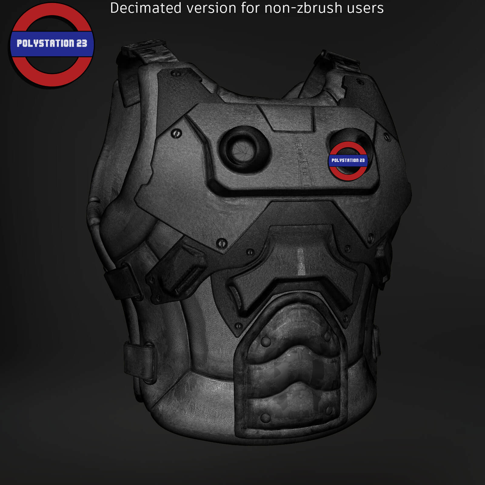 Sci-Fi Character Torso Armor V10 Highpoly Zbrush 3D Model by anshu3dartist