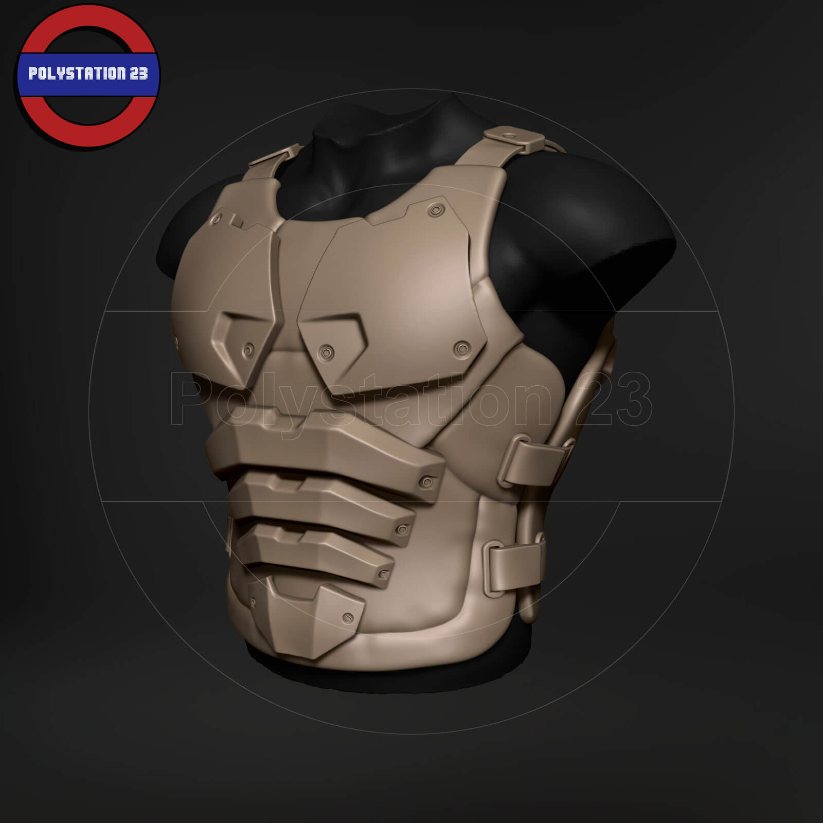 Sci-Fi Character Torso Armor V6 3D Model by anshu3dartist