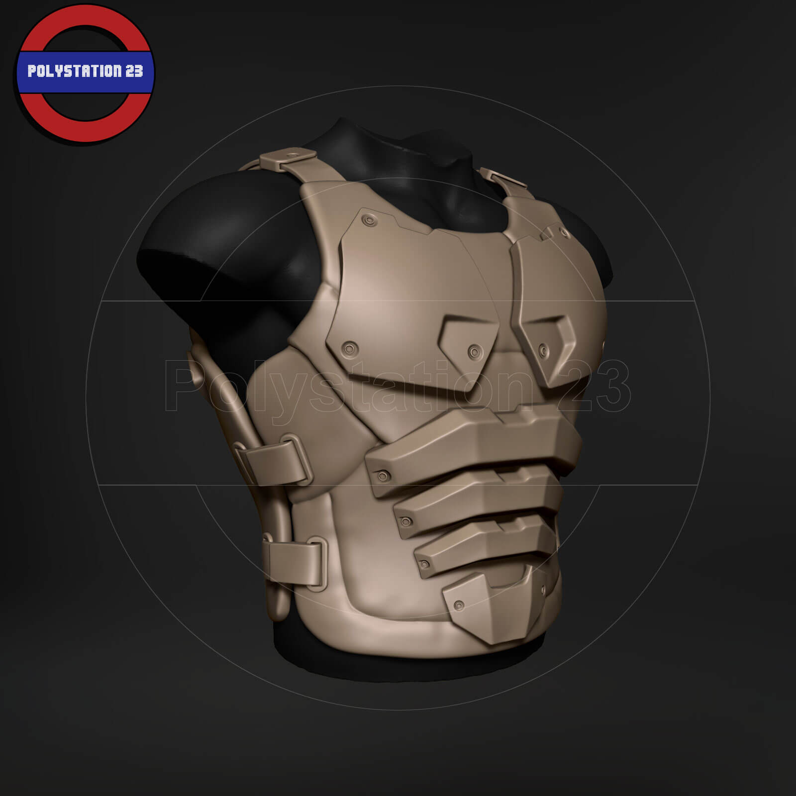 Sci-Fi Character Torso Armor V6 3D Model by anshu3dartist