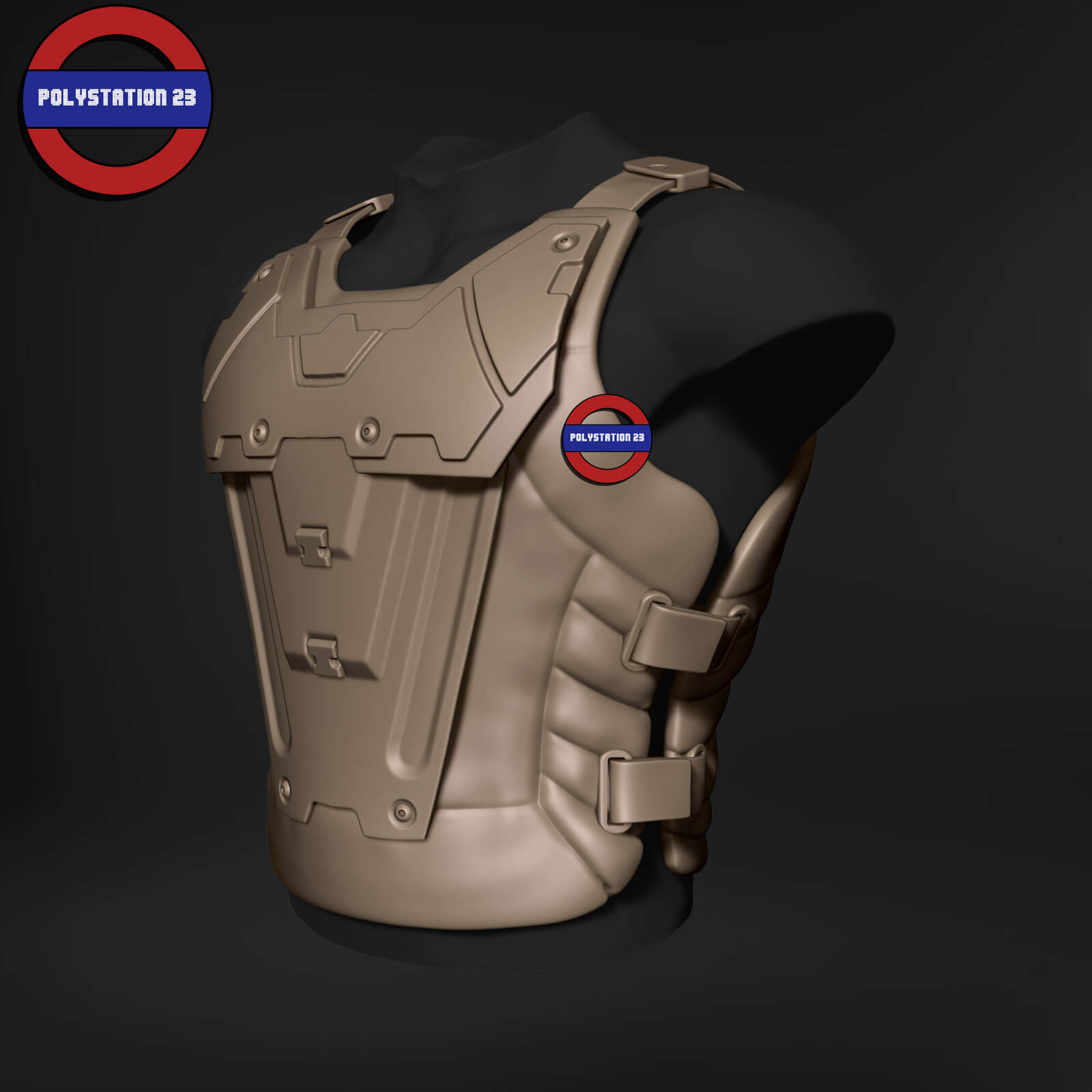 Sci-Fi Character Torso Armor V8 Highpoly Zbrush 3D Model by anshu3dartist