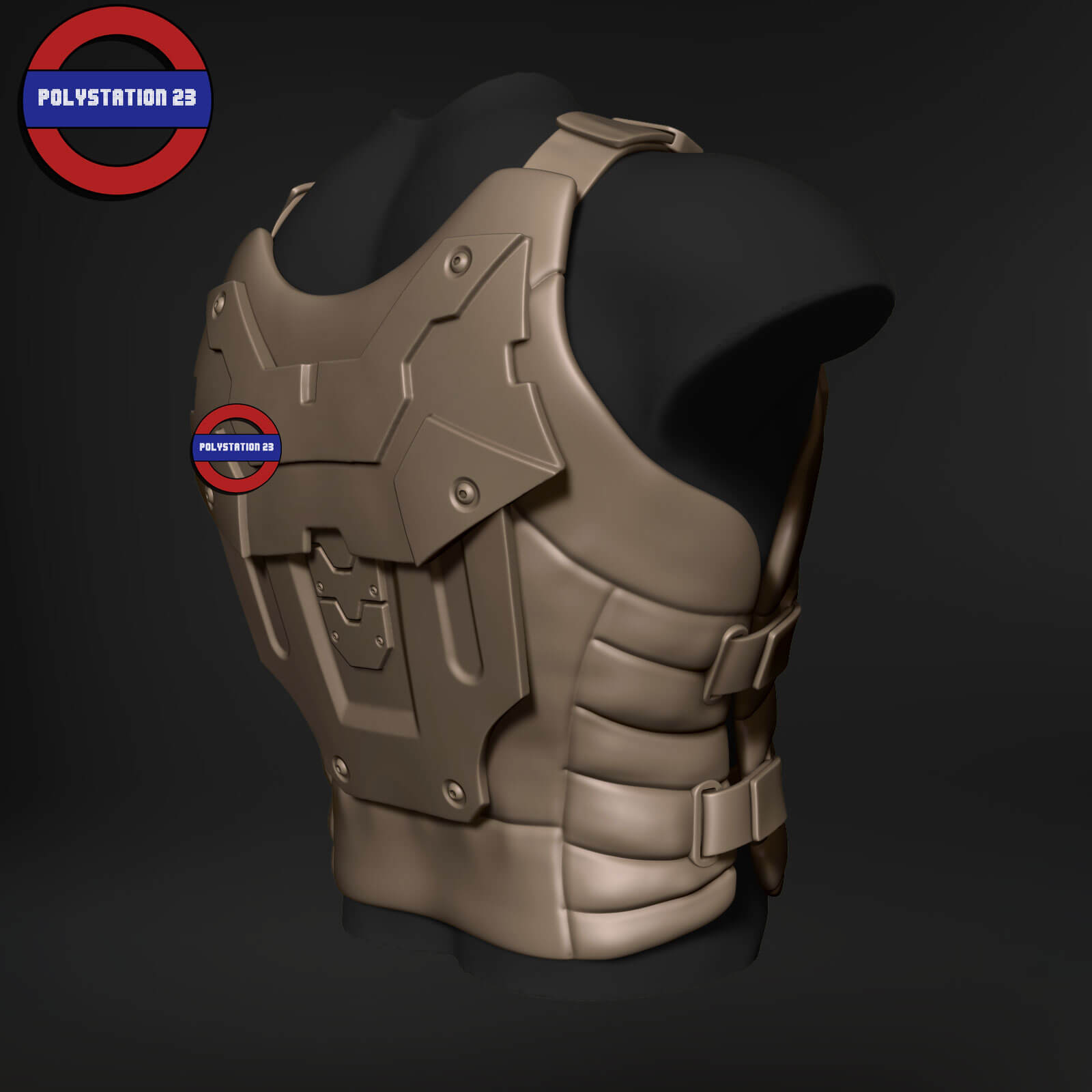 Sci-Fi Character Torso Armor V8 Highpoly Zbrush 3D Model by anshu3dartist