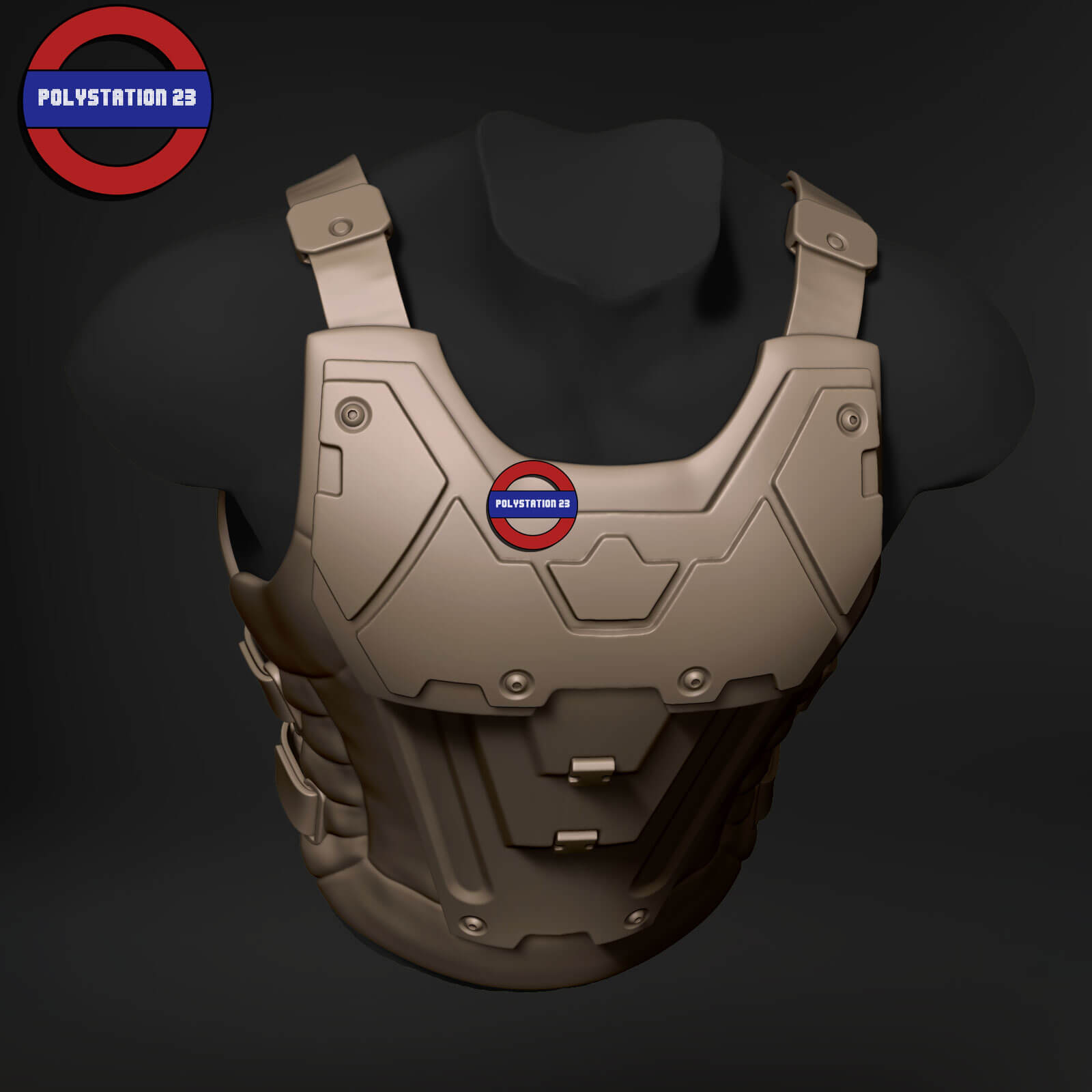 Sci-Fi Character Torso Armor V8 Highpoly Zbrush 3D Model by anshu3dartist