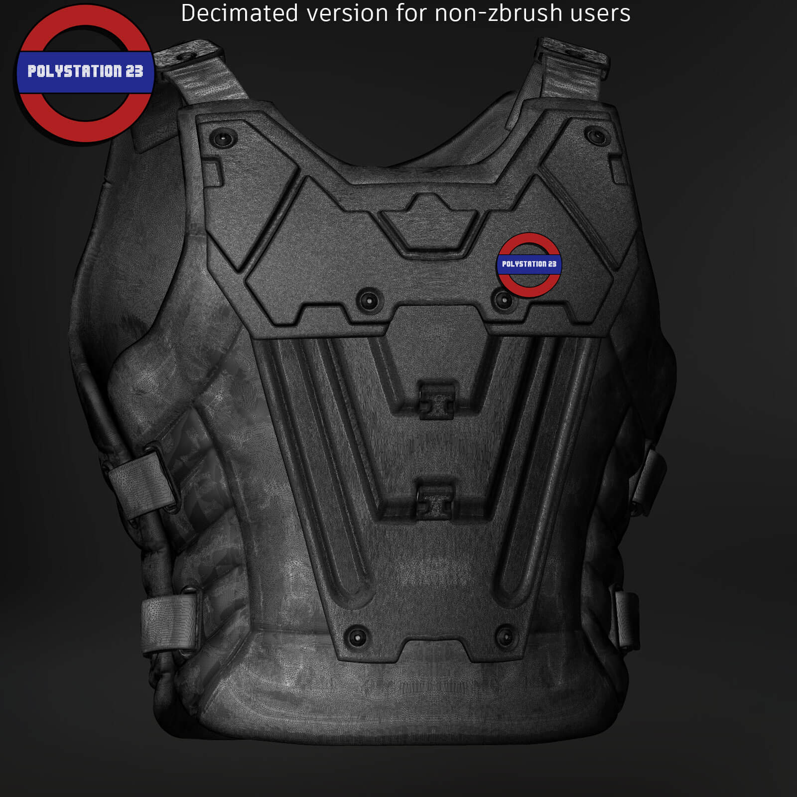 Sci-Fi Character Torso Armor V8 Highpoly Zbrush 3D Model by anshu3dartist