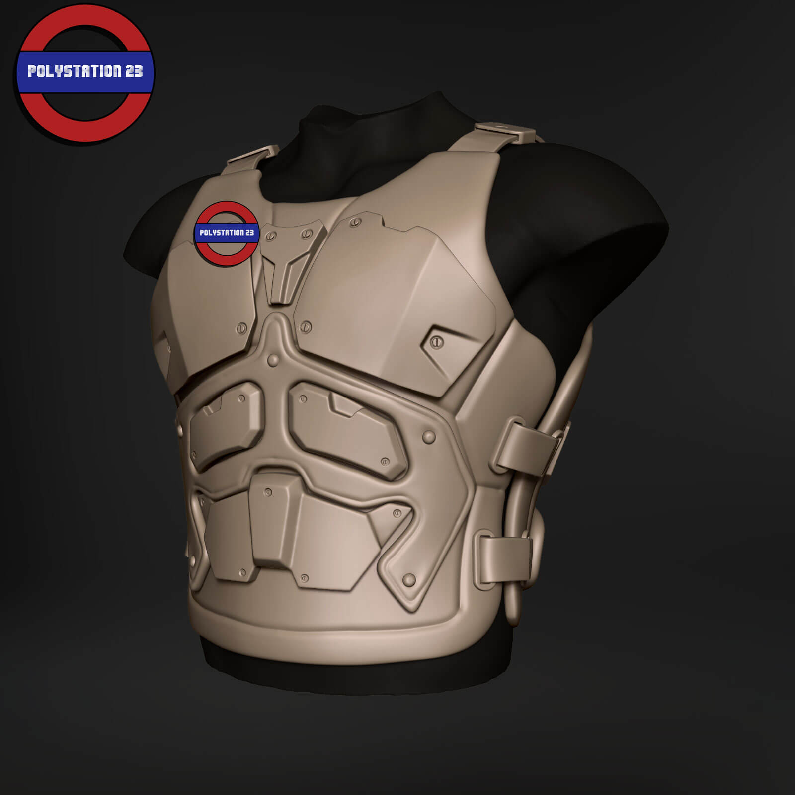 Sci-Fi Character Torso Armor V9 Highpoly Zbrush 3D Model by anshu3dartist
