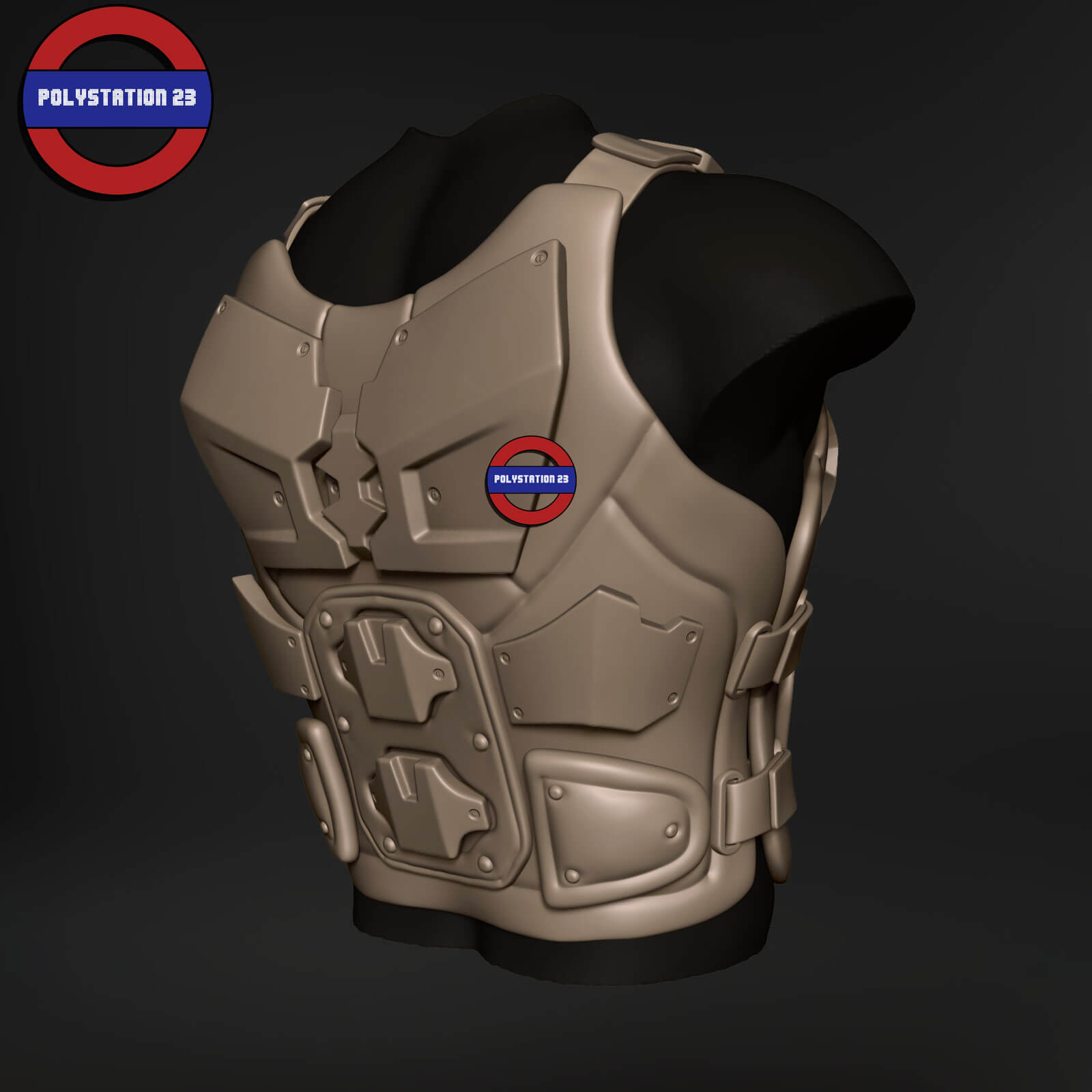 Sci-Fi Character Torso Armor V9 Highpoly Zbrush 3D Model by anshu3dartist