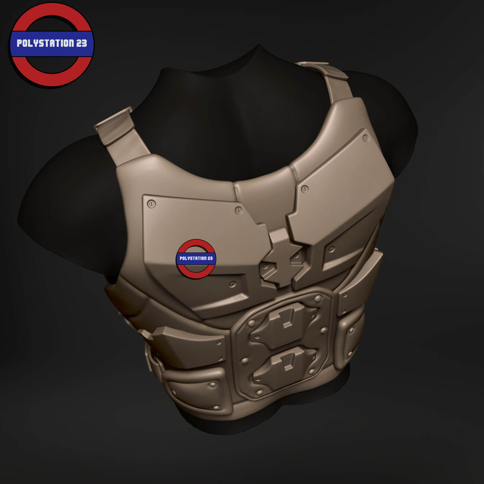 Sci-Fi Character Torso Armor V9 Highpoly Zbrush 3D Model by anshu3dartist