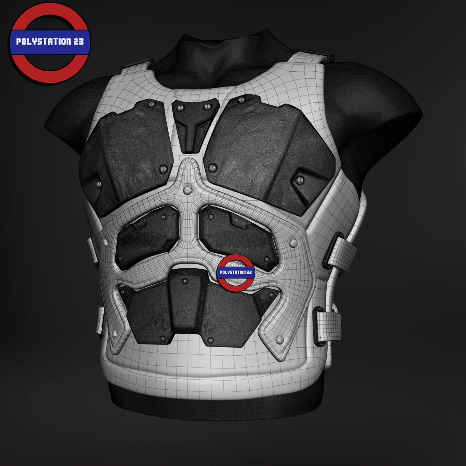 Sci-Fi Character Torso Armor V9 Highpoly Zbrush 3D Model by anshu3dartist