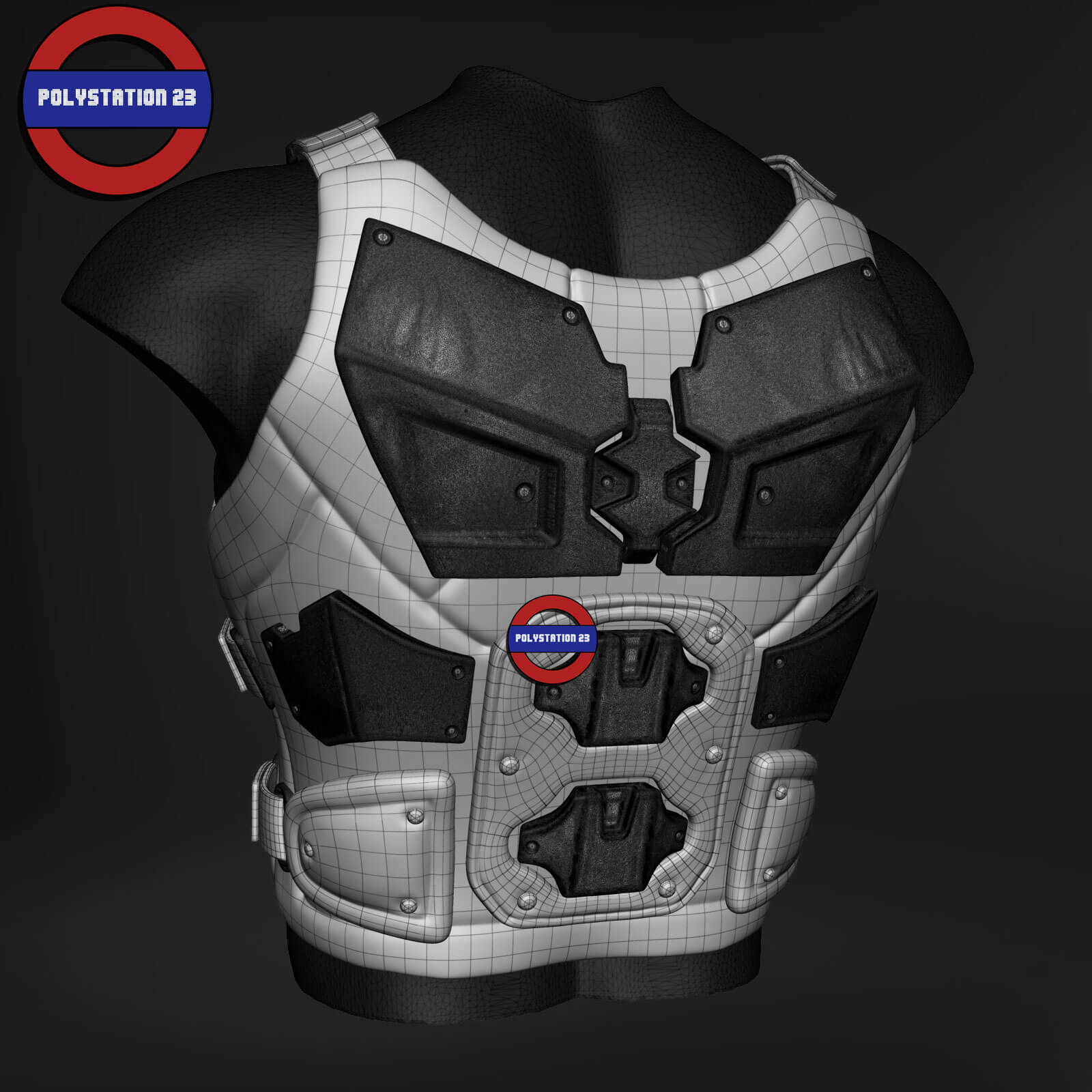 Sci-Fi Character Torso Armor V9 Highpoly Zbrush 3D Model by anshu3dartist