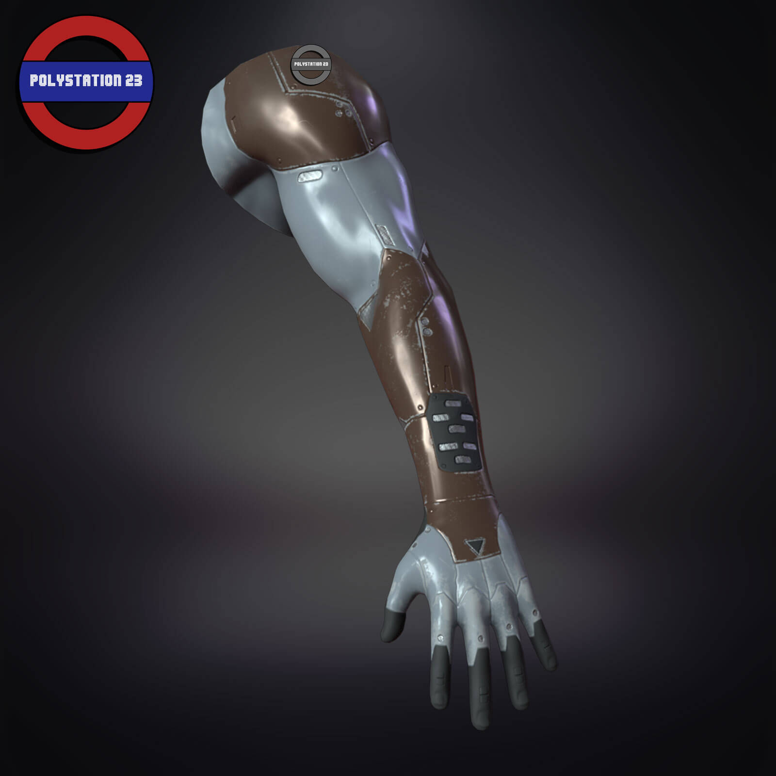 Sci-Fi Cyborg Prosthetic Arm V5 Game Ready Low Poly 3D Model by ...