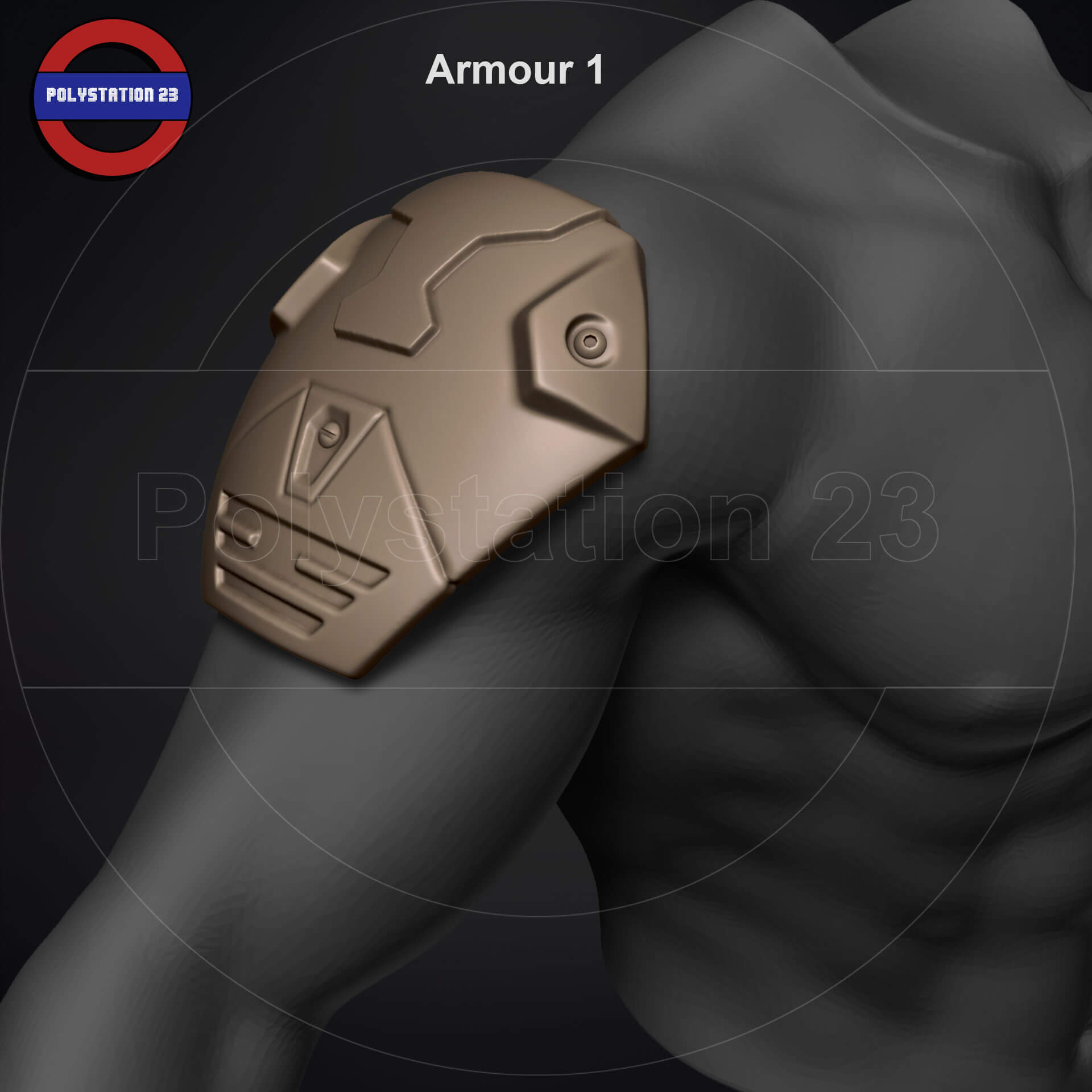 Sci-Fi Shoulder Armor Kitbash V1 Pack of 5 3D Model by anshu3dartist