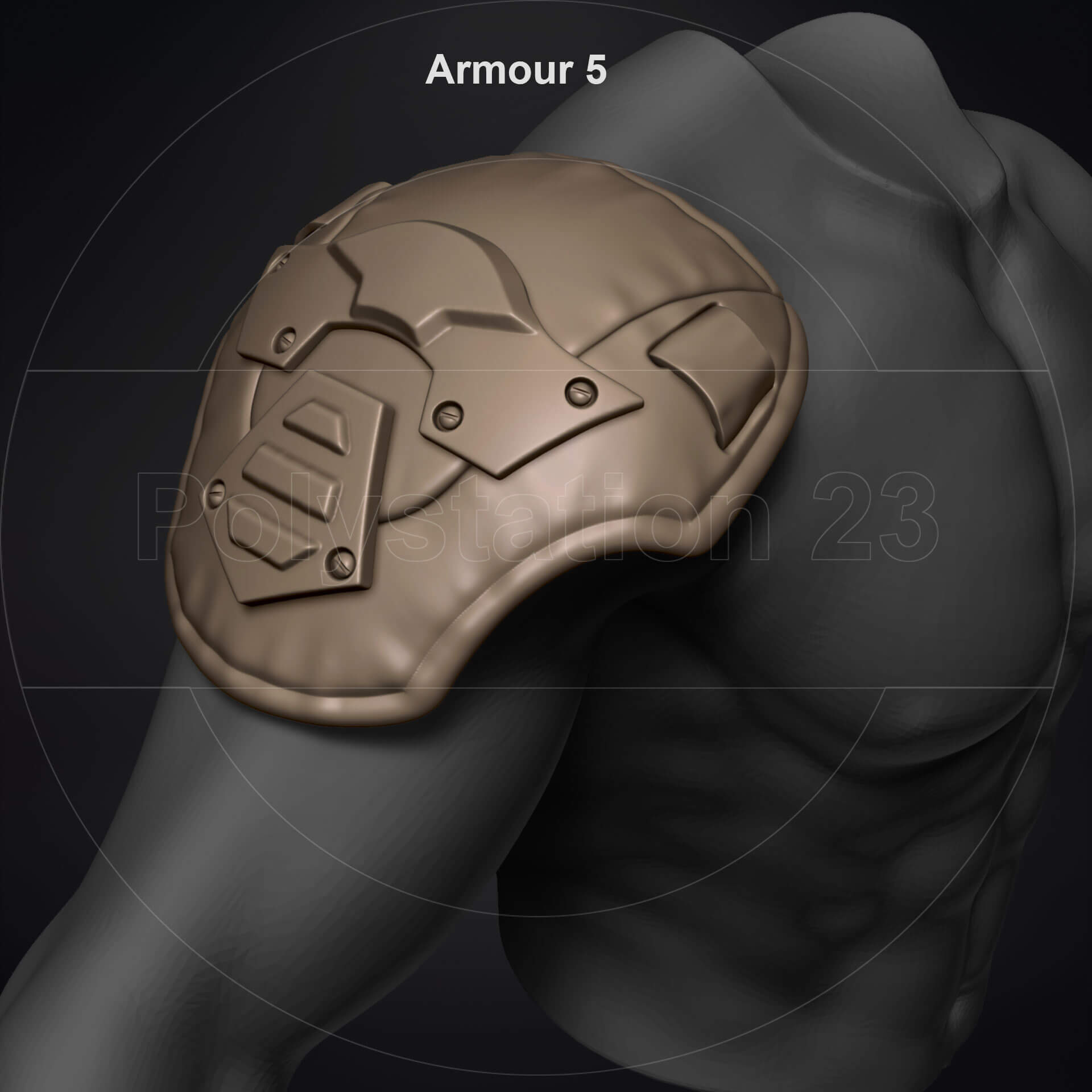 Sci-Fi Shoulder Armor Kitbash V1 Pack of 5 3D Model by anshu3dartist