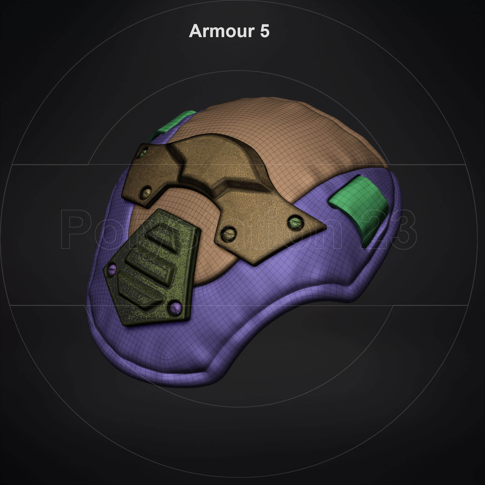 Sci-Fi Shoulder Armor Kitbash V1 Pack of 5 3D Model by anshu3dartist