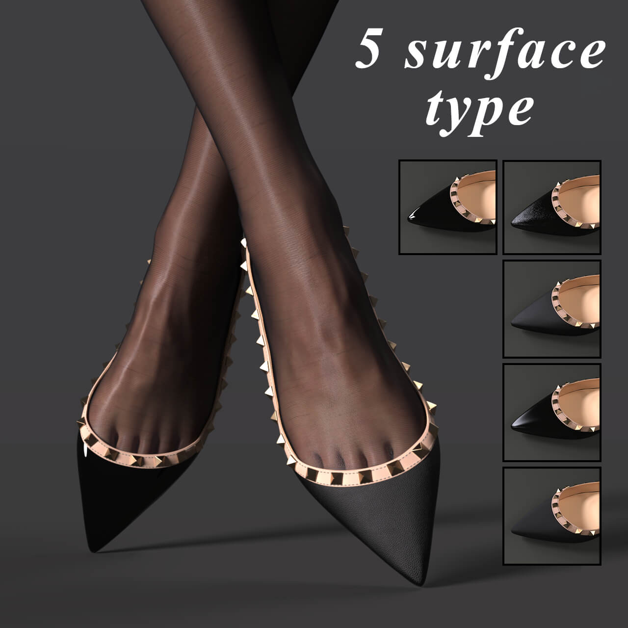 Ansr Flat Pumps for G8/8.1F&G9 - Daz Content by Ansr