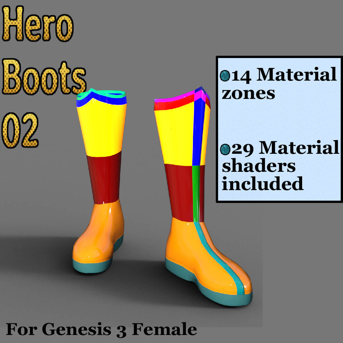 Hero Boots 02 for G3F - Daz Content by AntonioCC