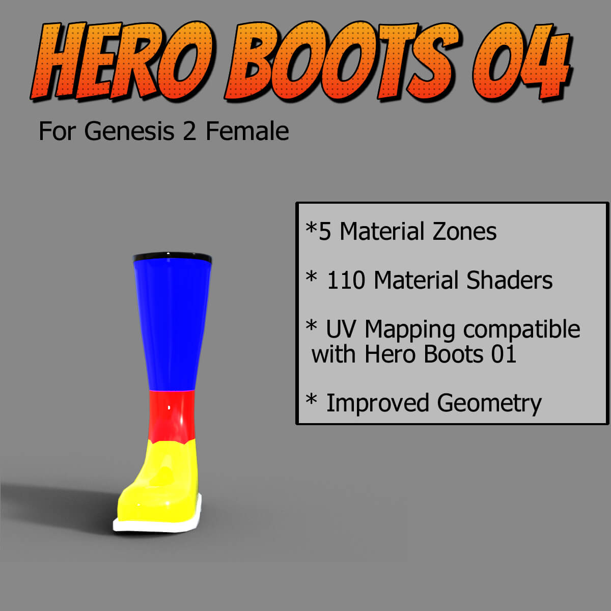 Hero Boots 04 for G2F - Daz Content by AntonioCC