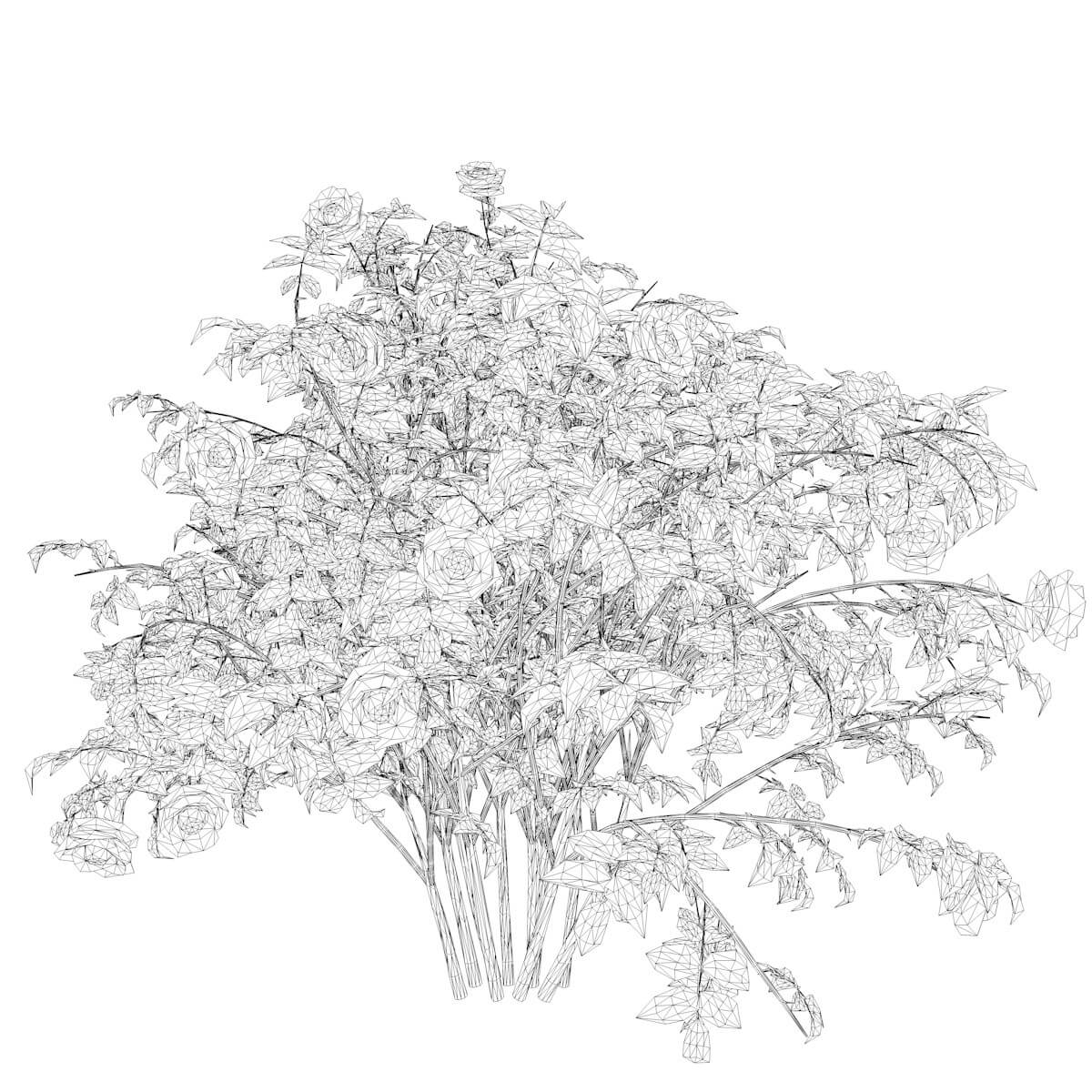 Red Rose Bush #01 - 3D Model by AntonioKowatsch