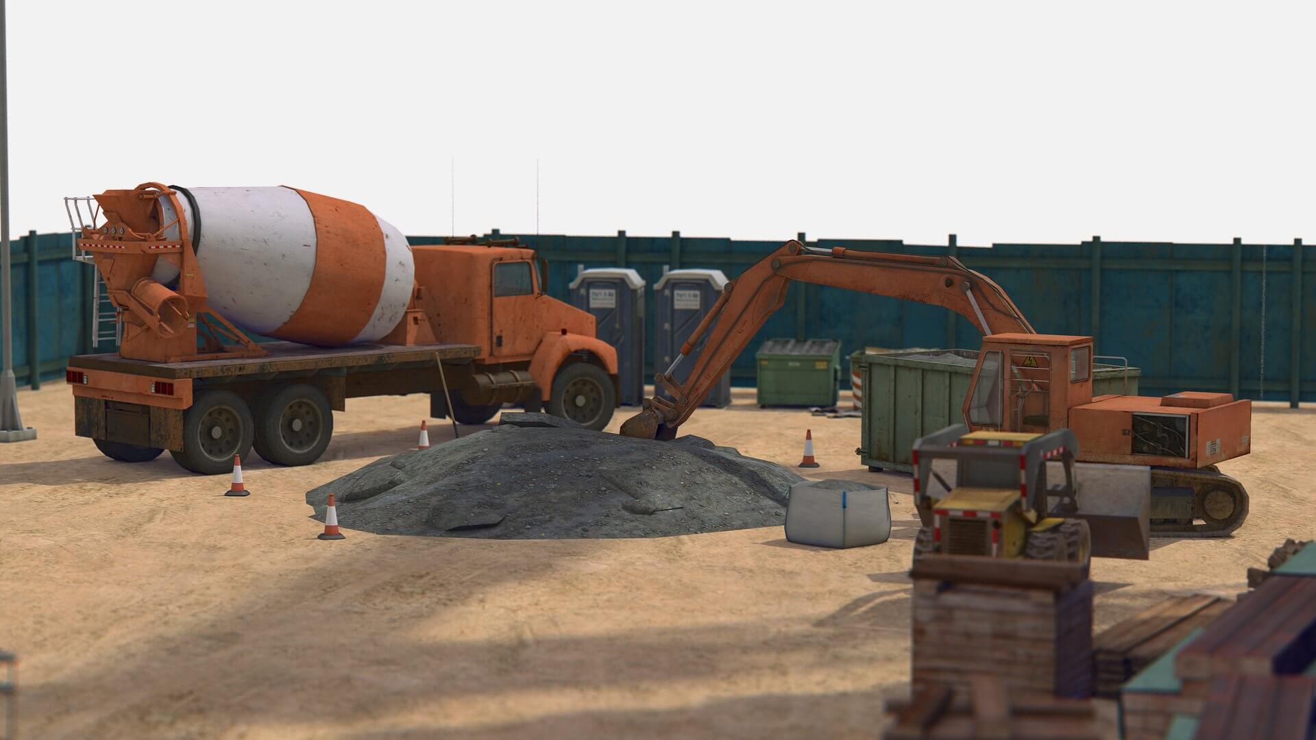 Under Construction Scene 1 - 3D Model by Antony Kovalsky