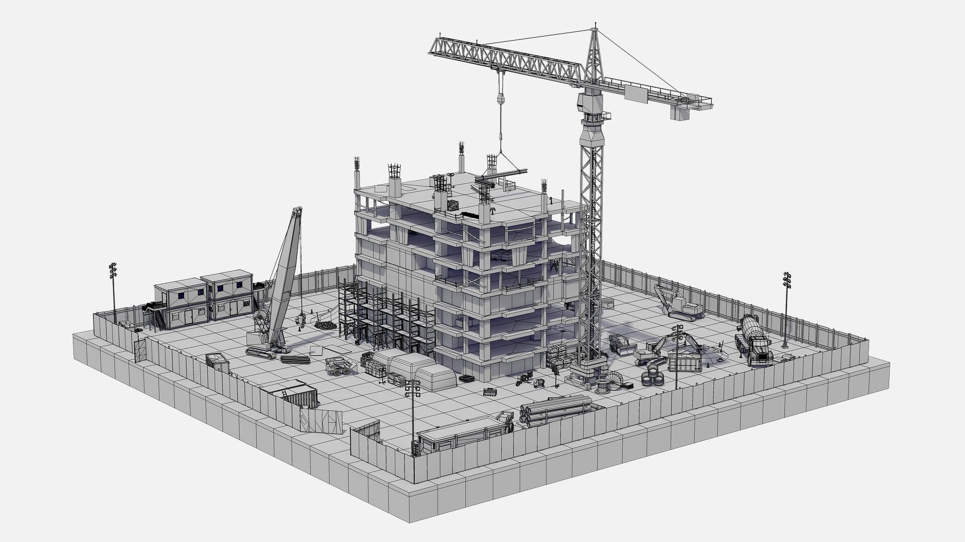 Building Under Construction 3d