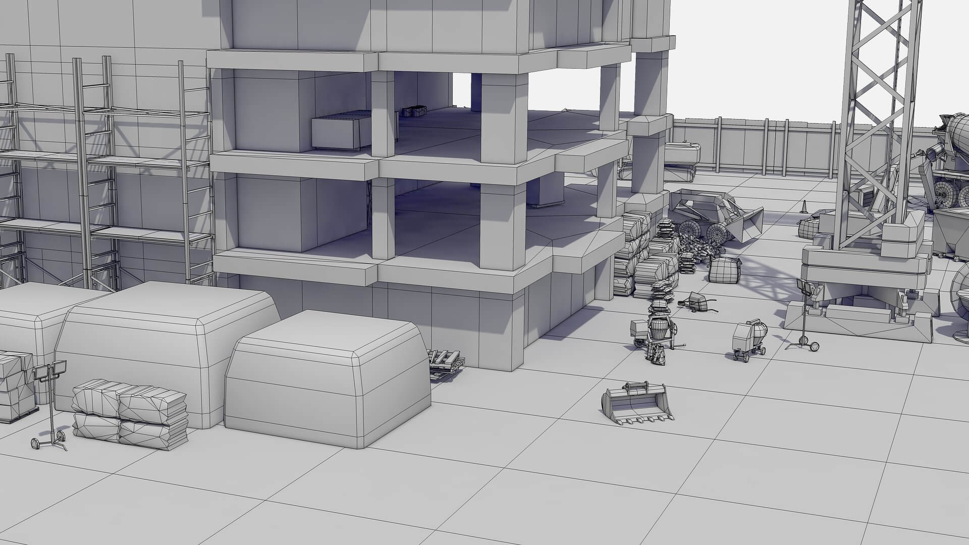 Under Construction Scene 1 - 3D Model by Antony Kovalsky