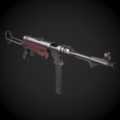 MP40 Submachine Gun - 3D Model by Antwo3d
