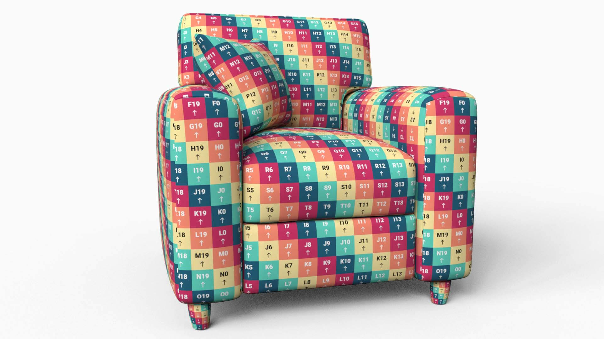 Fabric Blue Sofa - 3D Model by Anuradha pandit