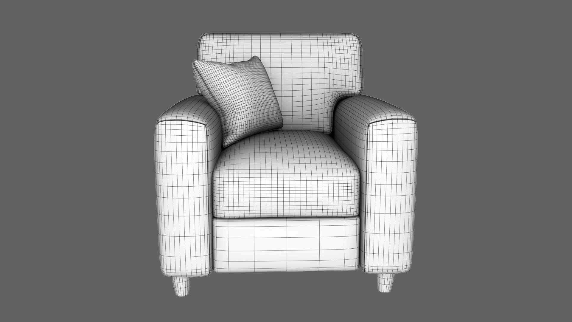 Fabric Blue Sofa - 3D Model by Anuradha pandit