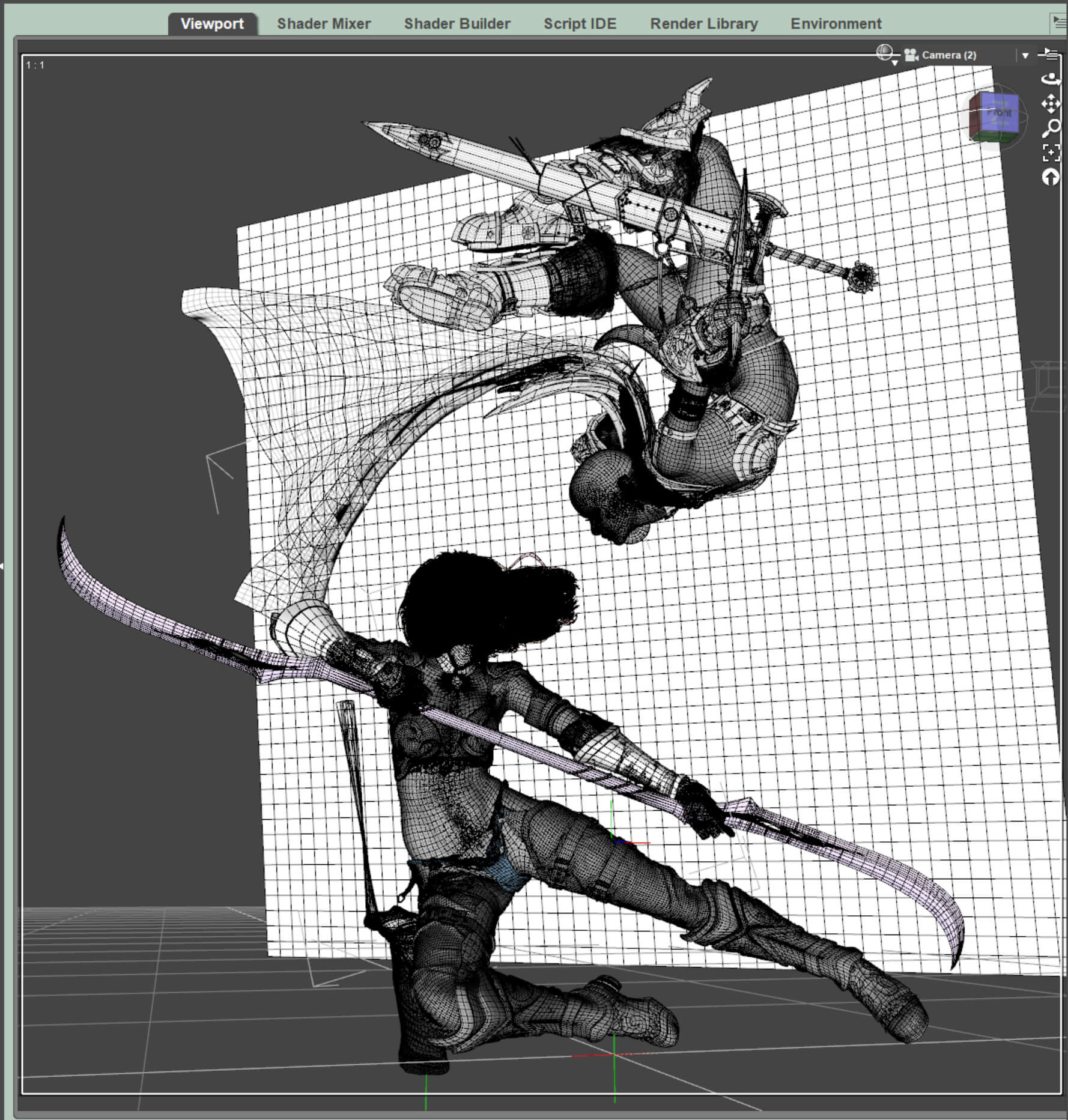 A FRIGID NIGHT DUEL 3D Render, Digital Art by aograi