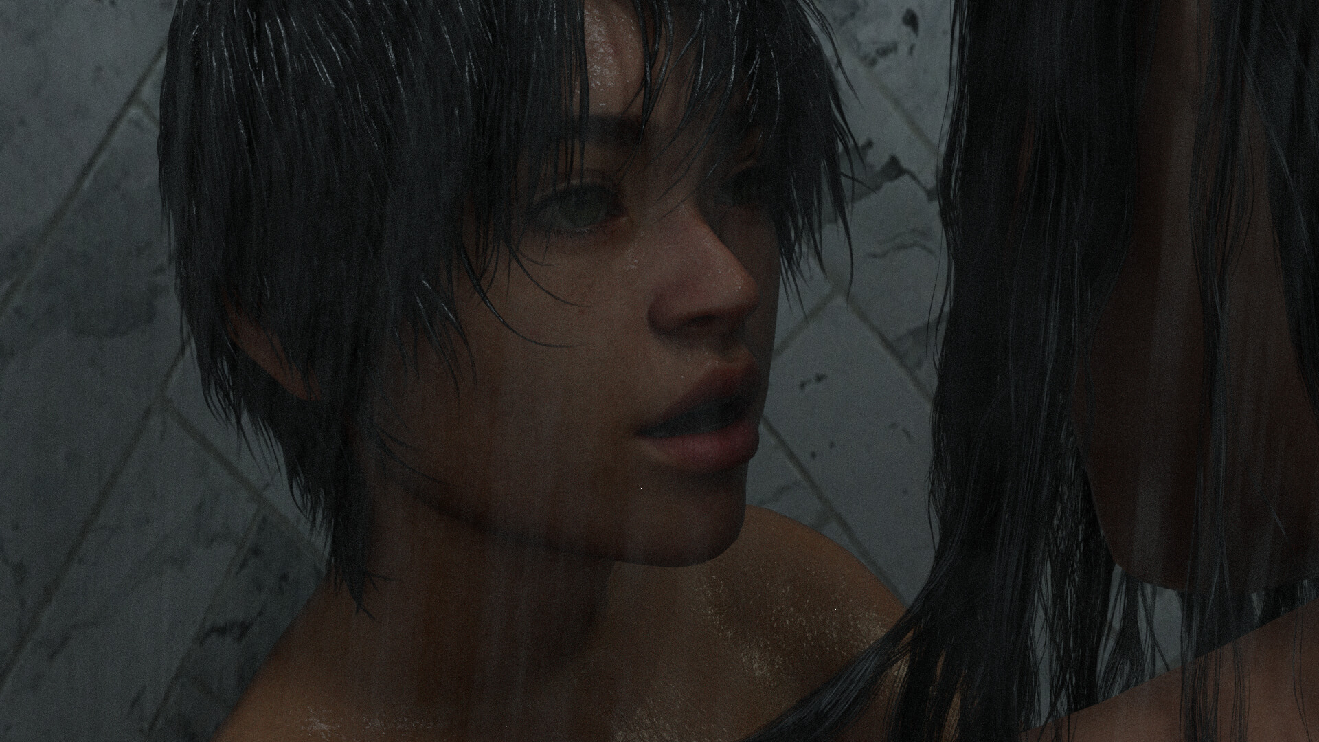 Caroline surprising Nia in the shower 3D Render by Ap3nciler