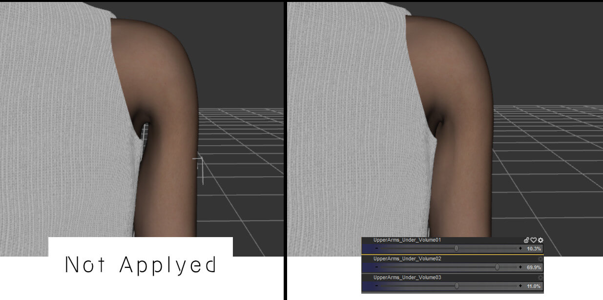 Under The Upper Arms Morph for Thin Body Genesis9 - Free Daz Content by Aplis