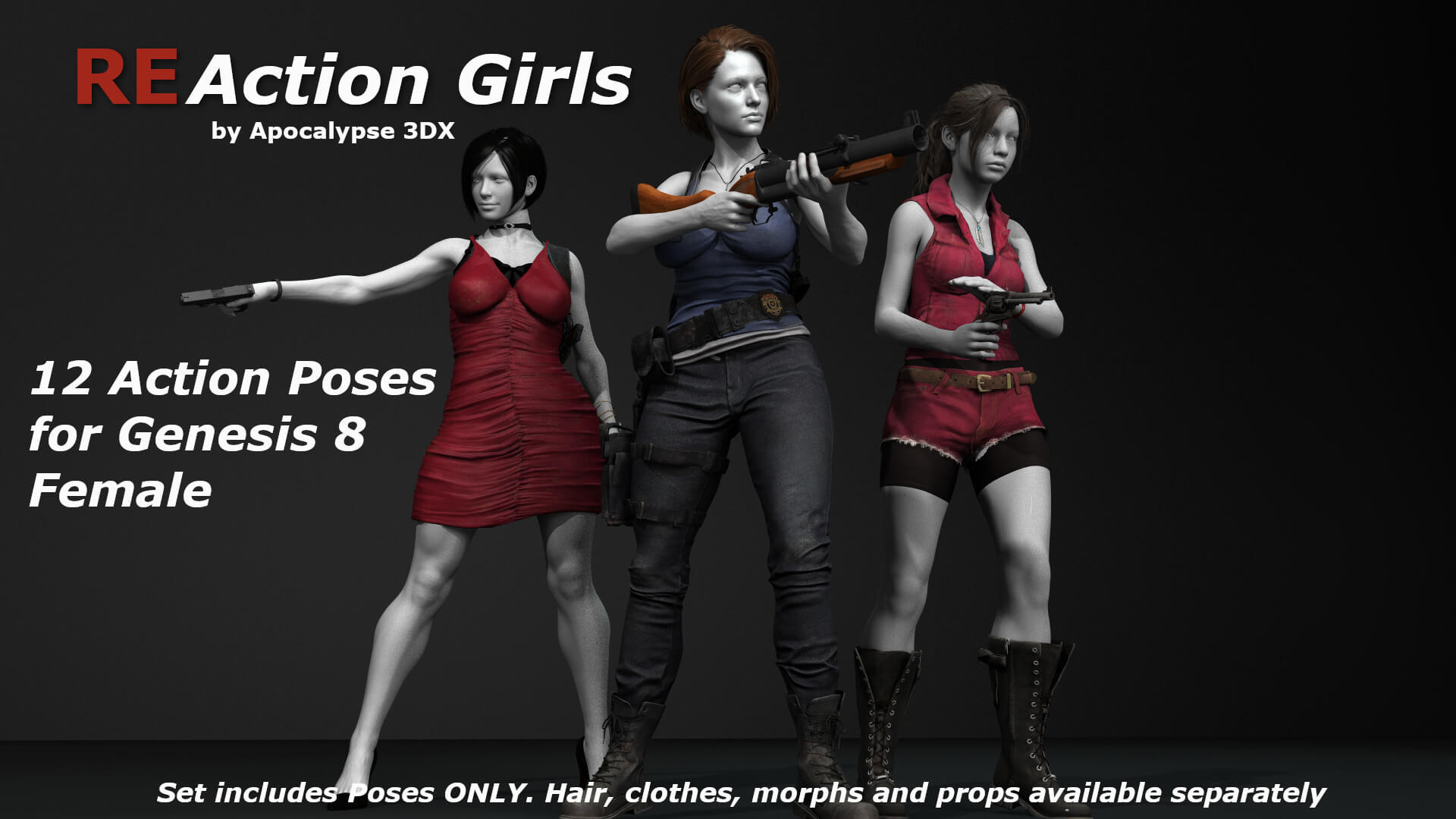REaction Girls for Genesis 8 Female - Daz Content by Apocalypse3DX