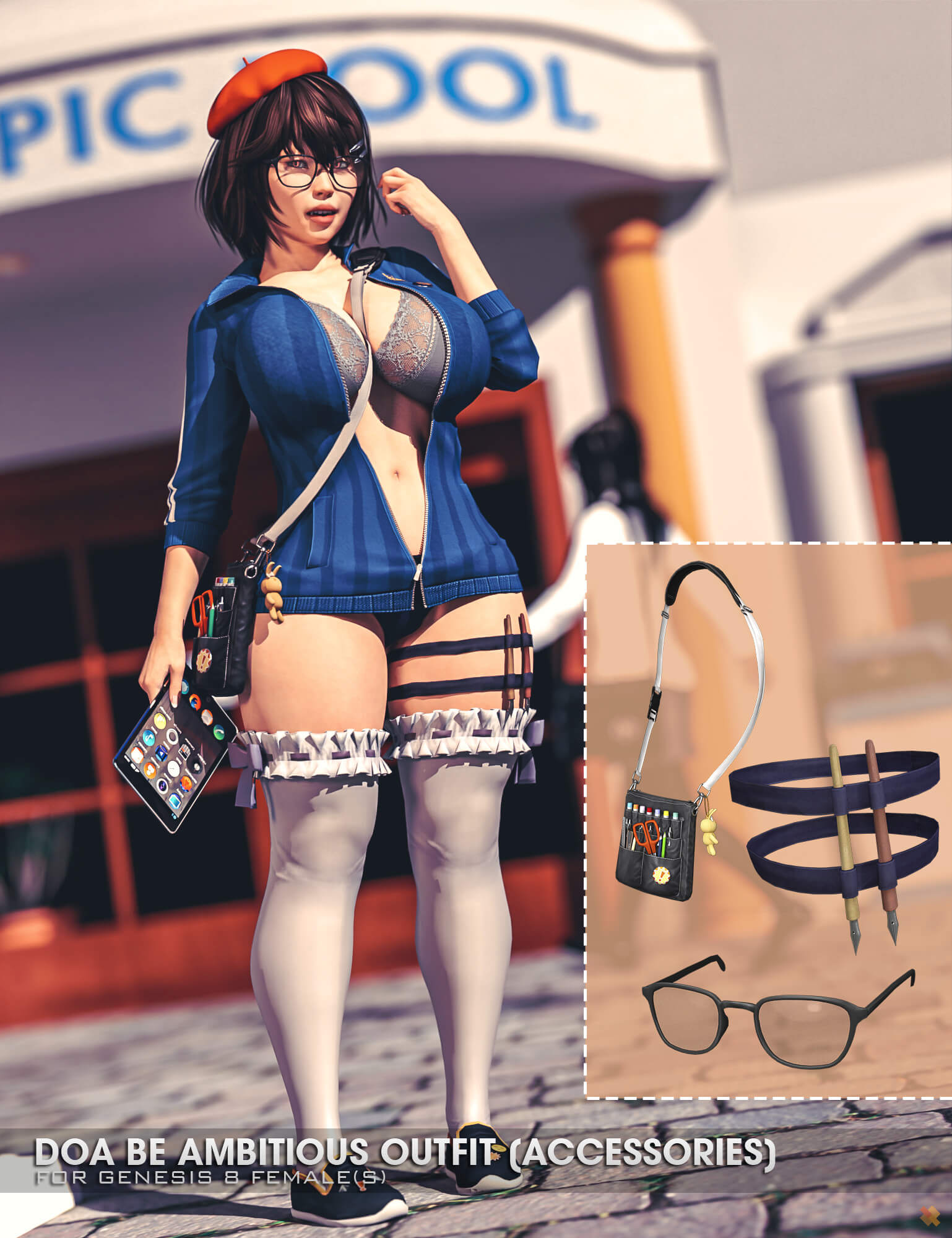 DOA Be Ambitious Accessories for G8F - Daz Content by Appeal 2 Audacity