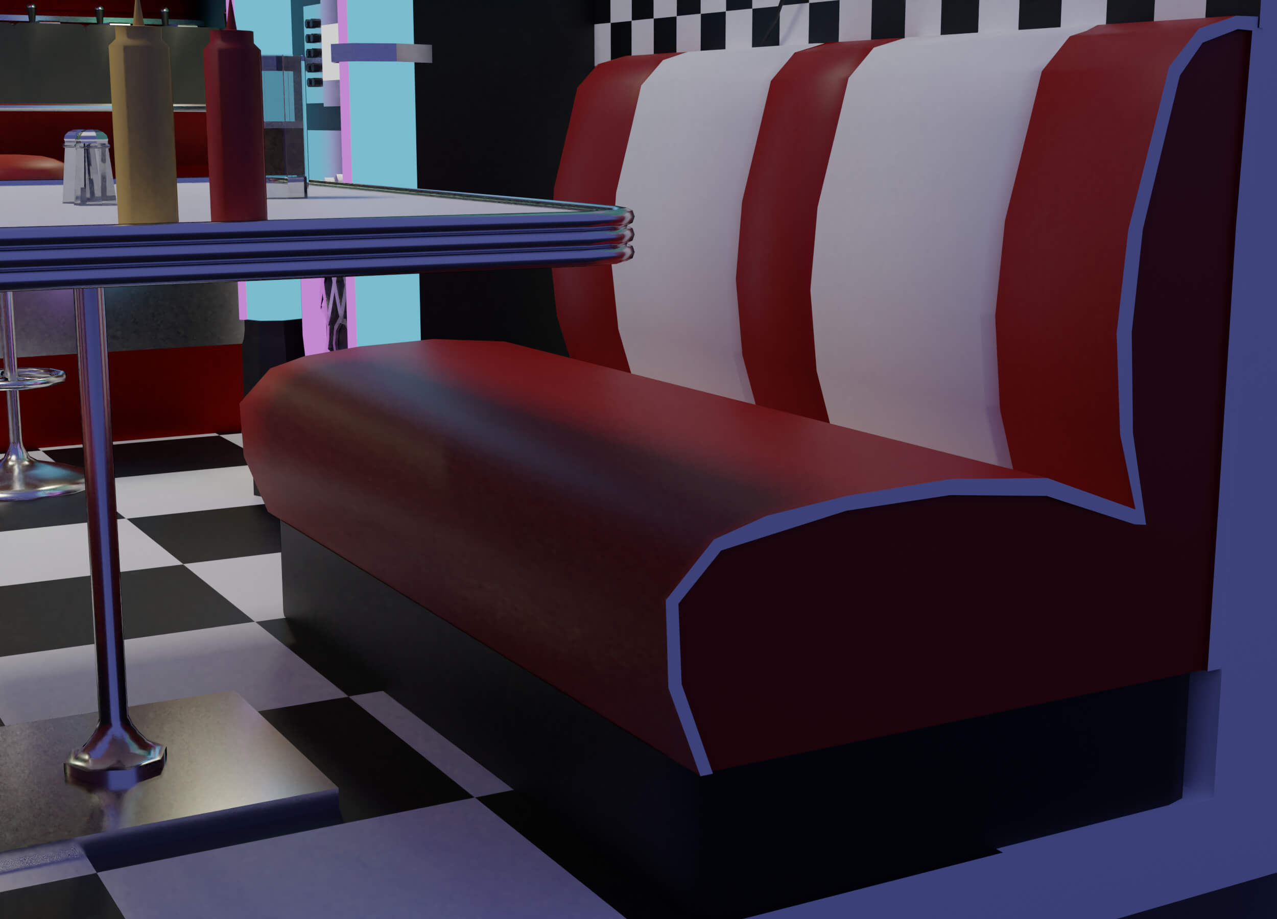 American Diner Interior - 3D Model by ApprenticeRaccoon