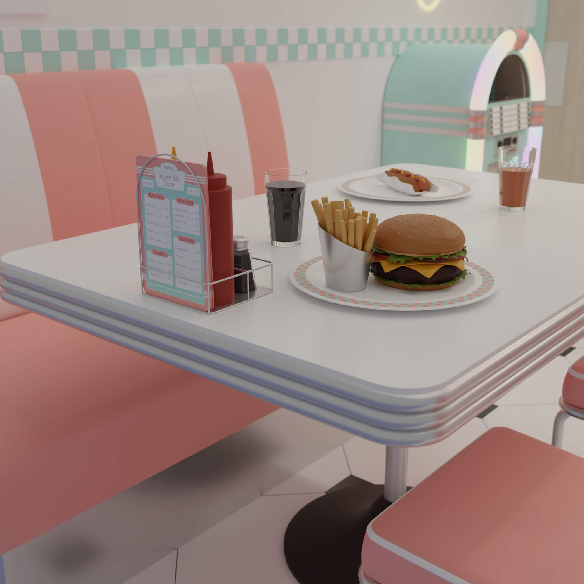 American Diner - 3D Model by ApprenticeRaccoon