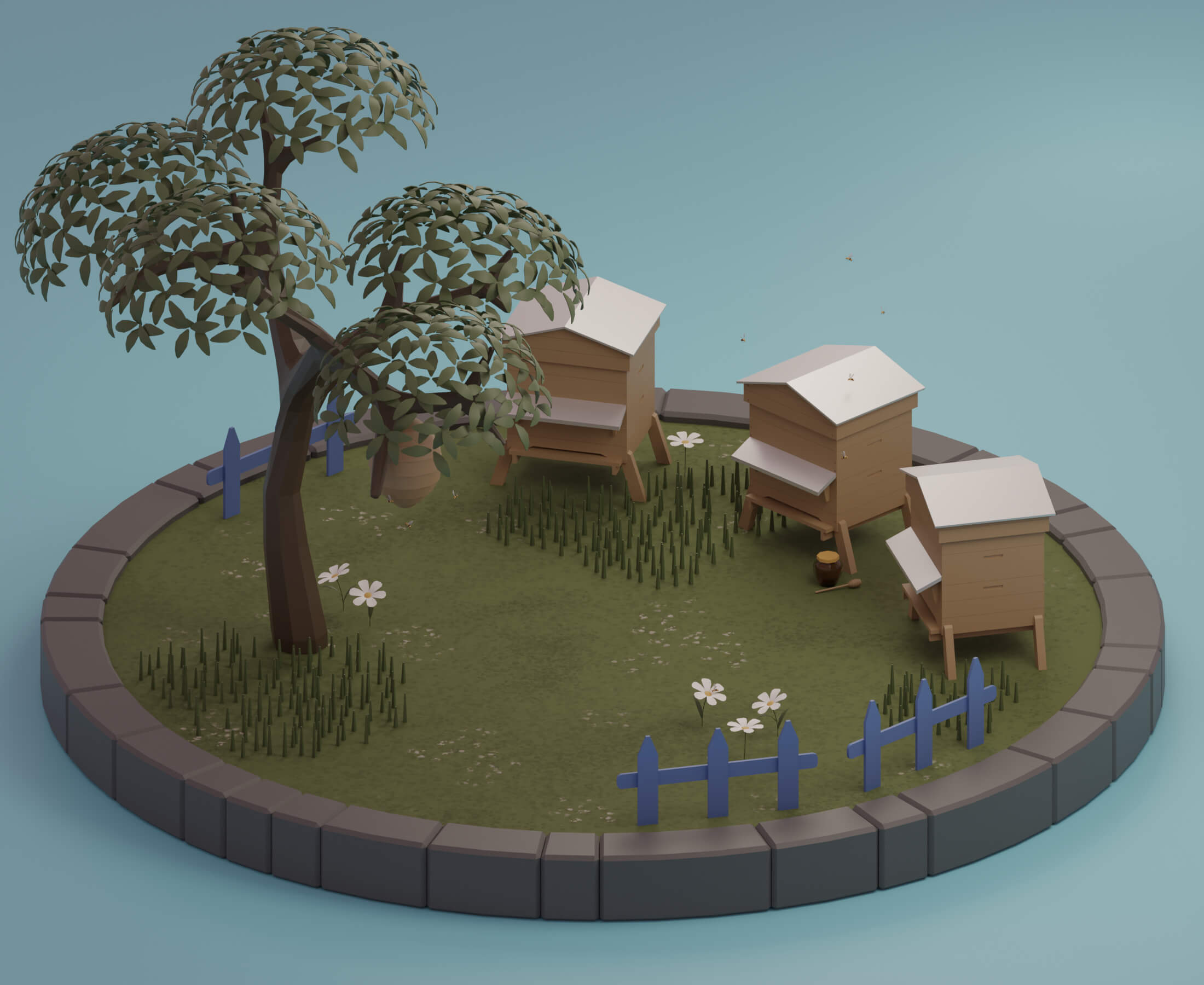 Beehive - Beekeeping 3D Model by ApprenticeRaccoon