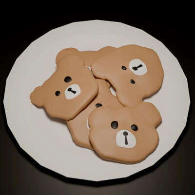 Biscuit - Bear Shape 3D Model by ApprenticeRaccoon