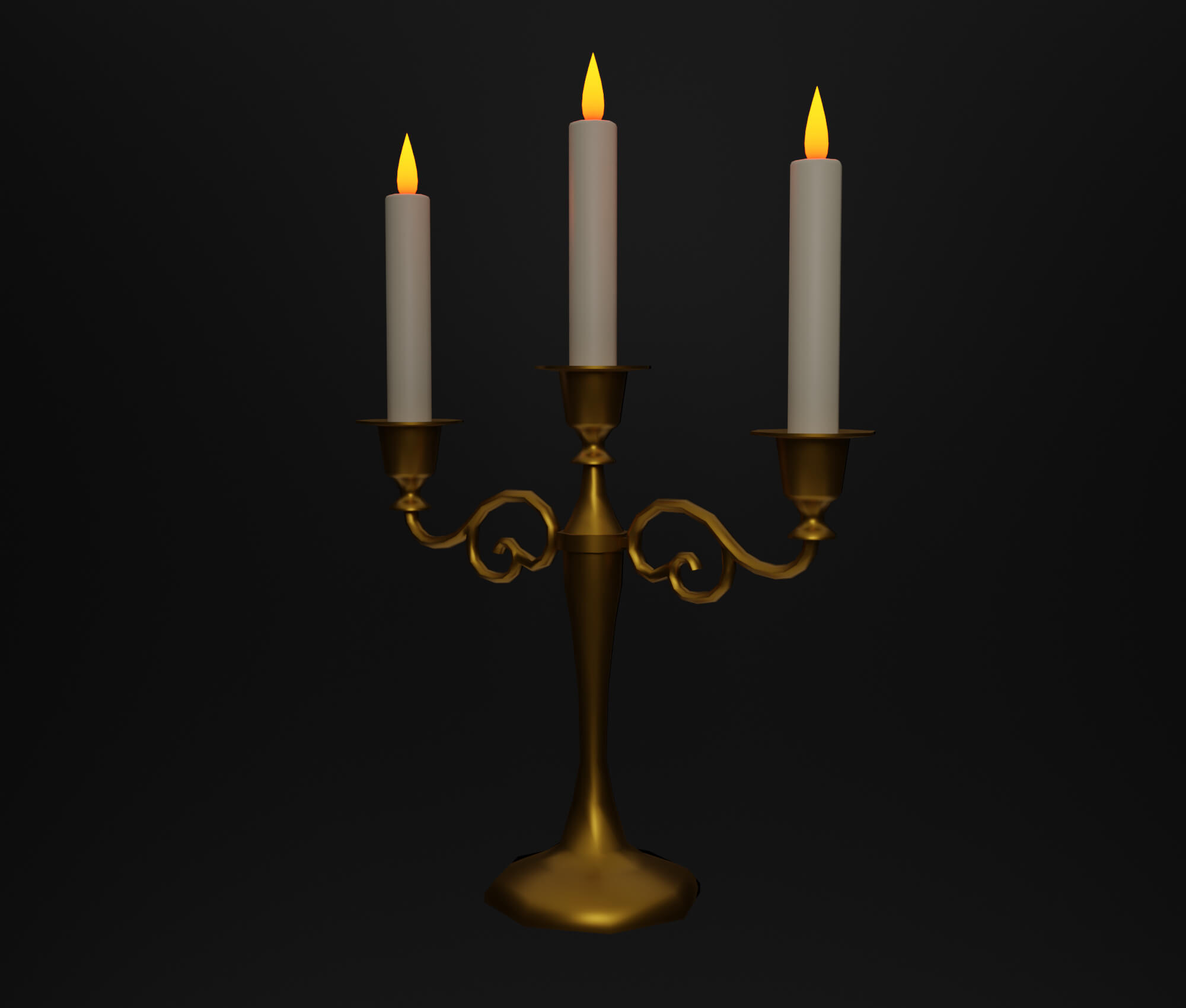 Candlestick - candles 3D Model by ApprenticeRaccoon