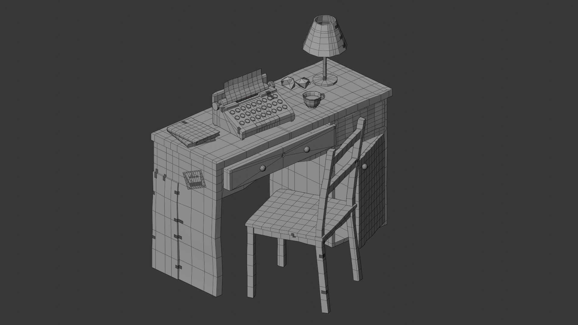 Cardboard Writer's Office - 3D Model by ApprenticeRaccoon