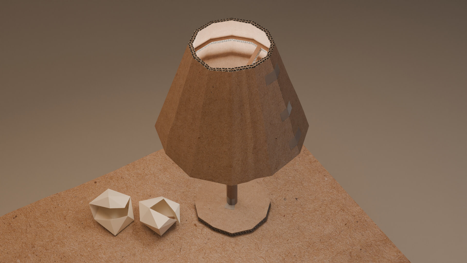 Cardboard Writer's Office - 3D Model by ApprenticeRaccoon